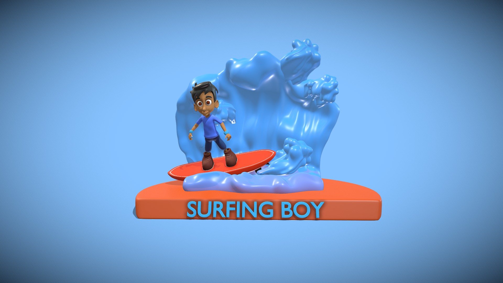 Surfing Boy - Buy Royalty Free 3D model by Sandeep Choudhary ...