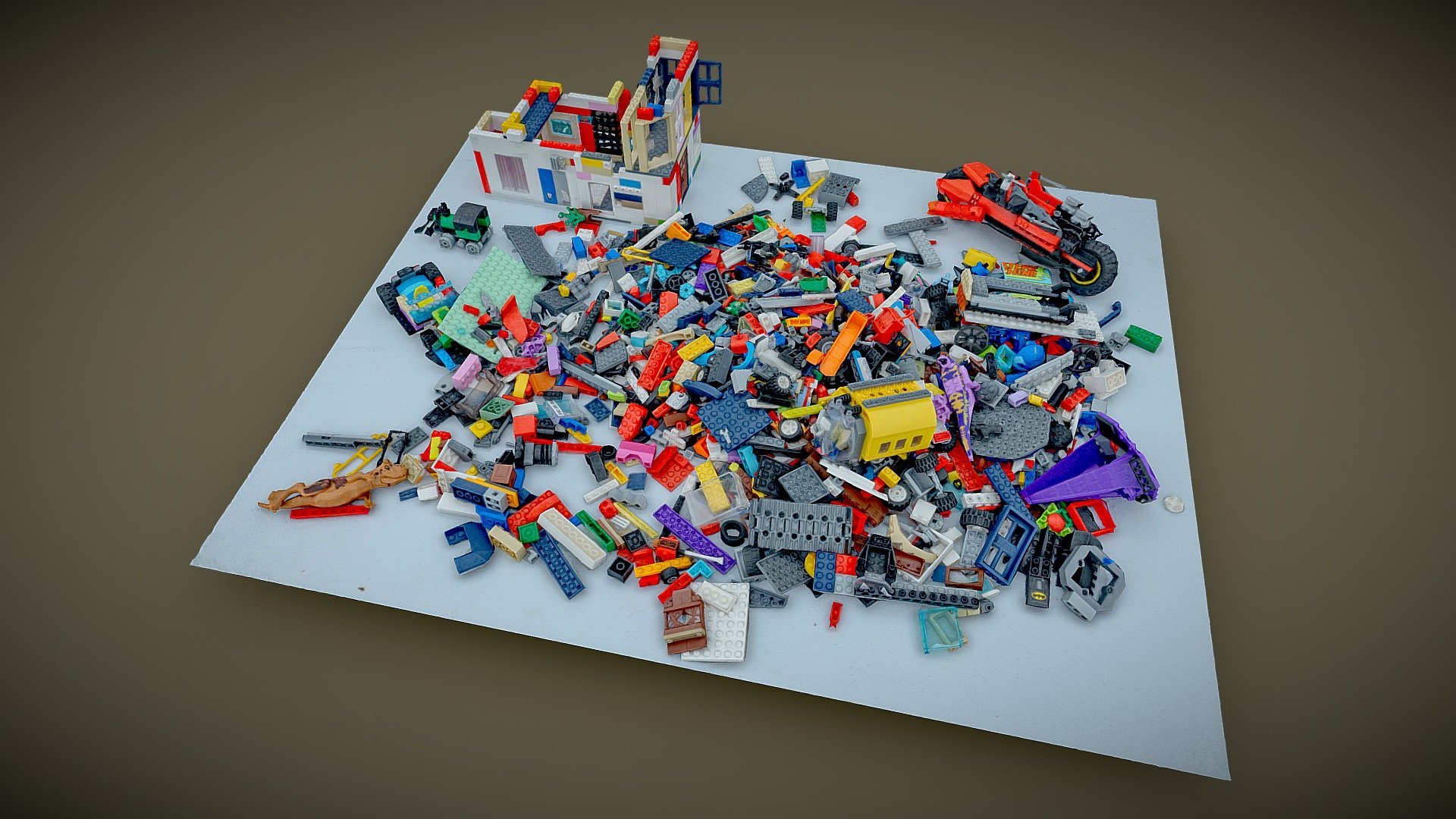 Mix of Lego bricks with Lego constructions - Download Free 3D model by ...