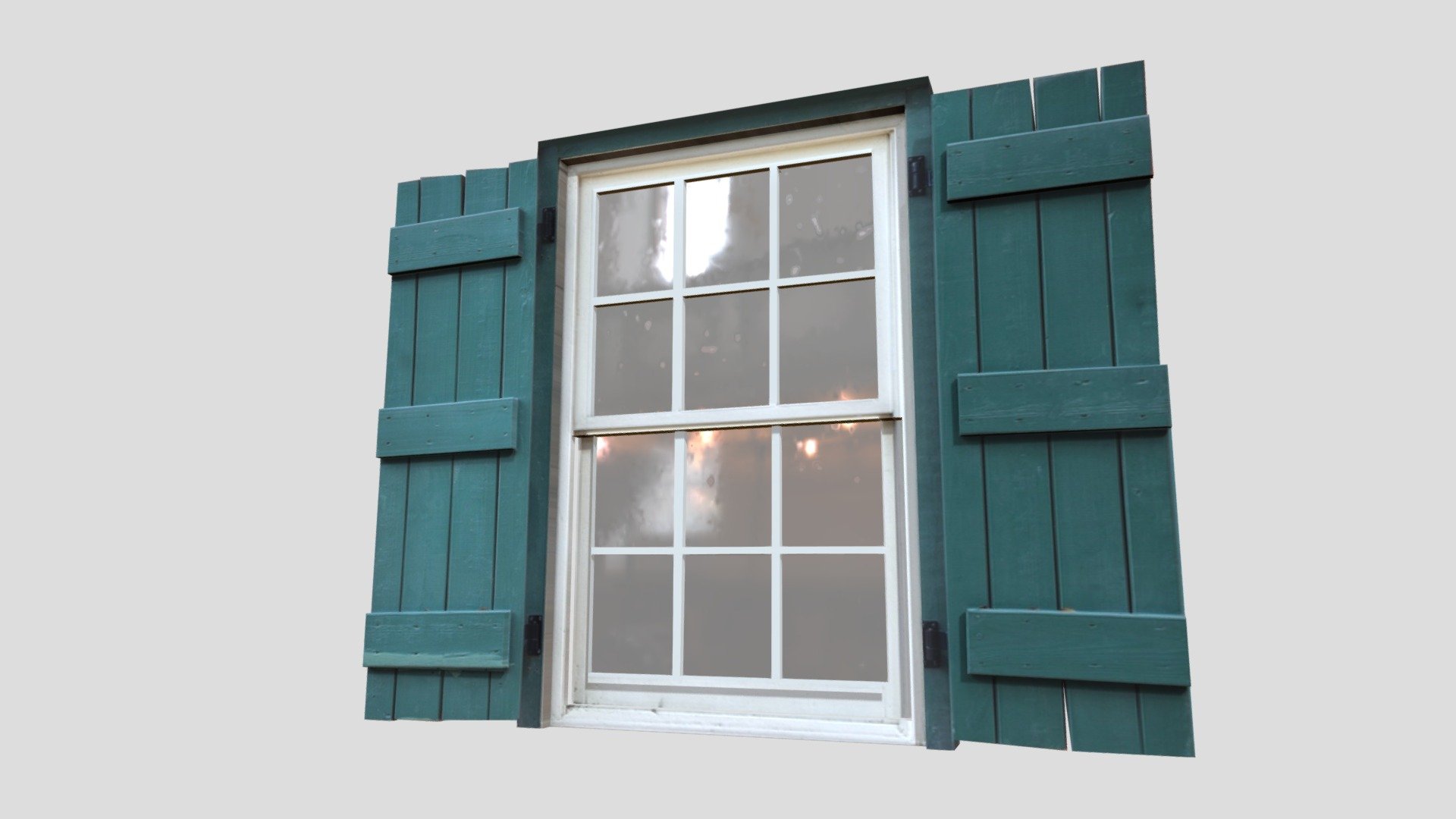 Rustic Wooden Green Window - Buy Royalty Free 3D model by davidg.dev ...