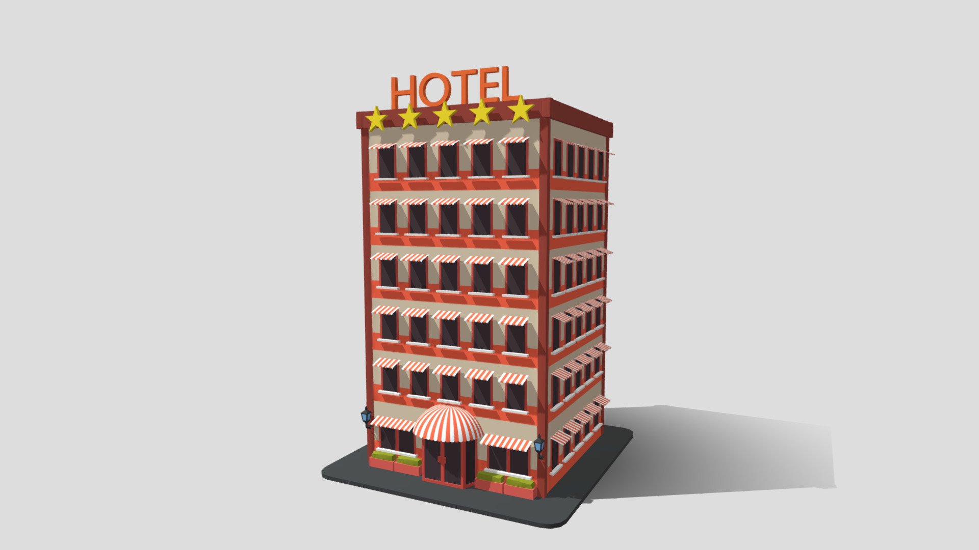 Low poly Hotel 2 - Download Free 3D model by assetfactory [cb6de0e ...