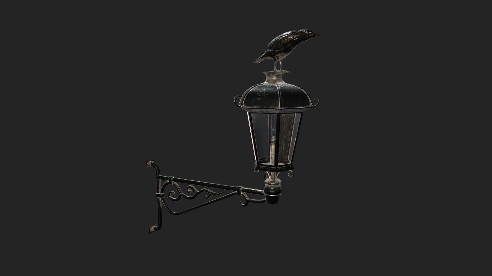 Lantern with Raven - Game Ready - 3D model by fluidvoxel [cb6e5c0 ...