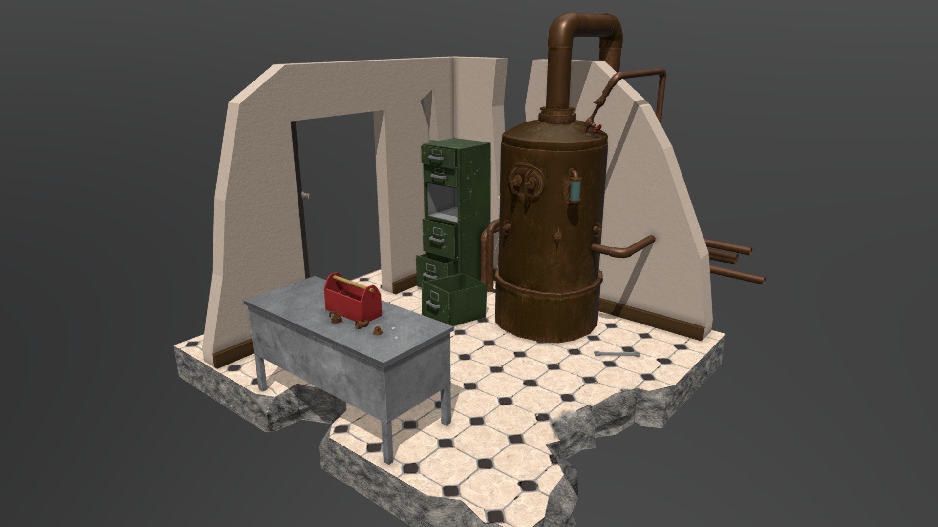 Boiler Room - 3D model by Eliza Majernik (@elizamajernik) [cb72296 ...