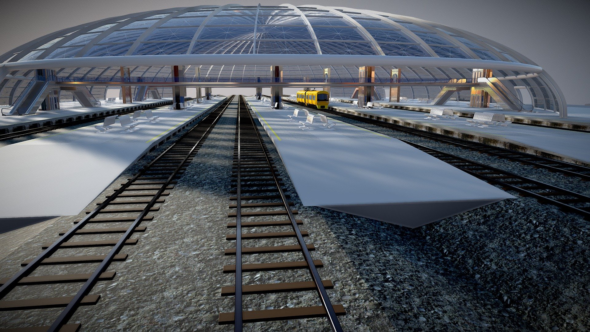 Moden Train Station Interior 2 - Buy Royalty Free 3D model by Giimann ...