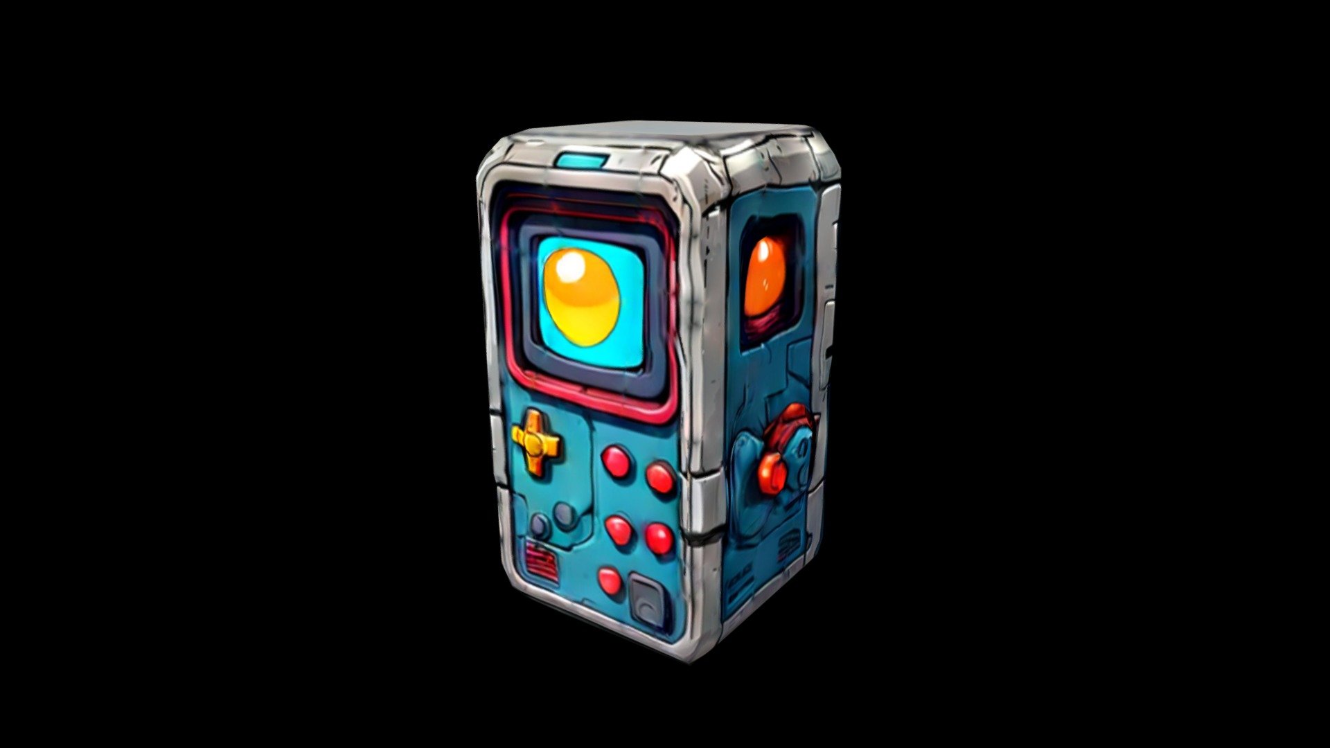 An unusual box-like device with digital eyes, a - Download Free 3D ...