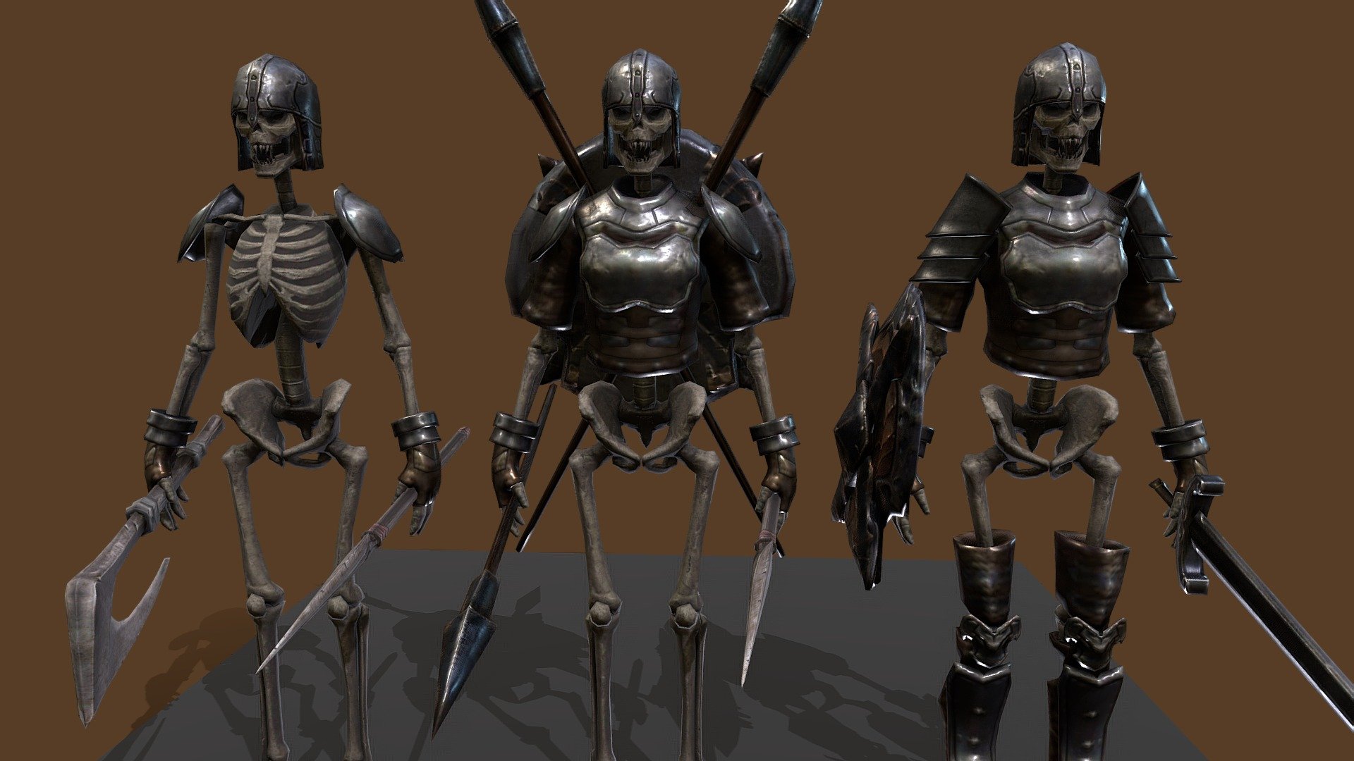 Low polygon dark fantasy skeleton building kit - 3D model by Konjo ...