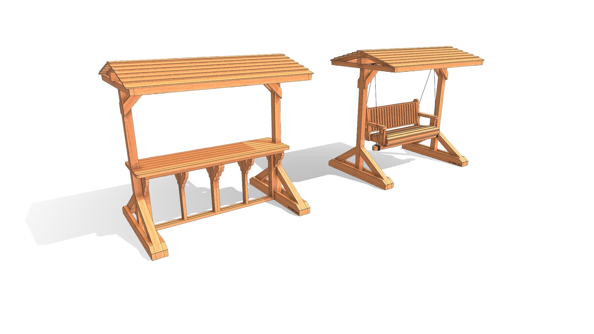 Custom Table-swing and Bench - 3D model by Forever Redwood [cb8b6a5 ...