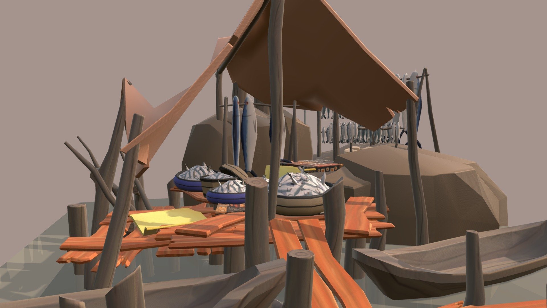 Dae Bazaar- African Fish Market - 3D model by FjodorVandenberghe ...