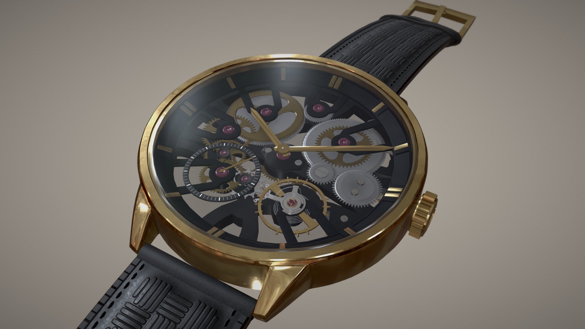 Mechanical Wristwatch (Rigged + Animated) - 3D model by Valeria ...