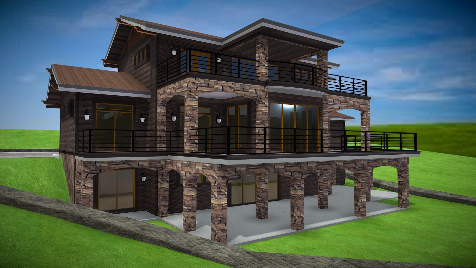 Sopeland 05 - 360 spin model of 3D house - 3D model by Render3DQuick ...