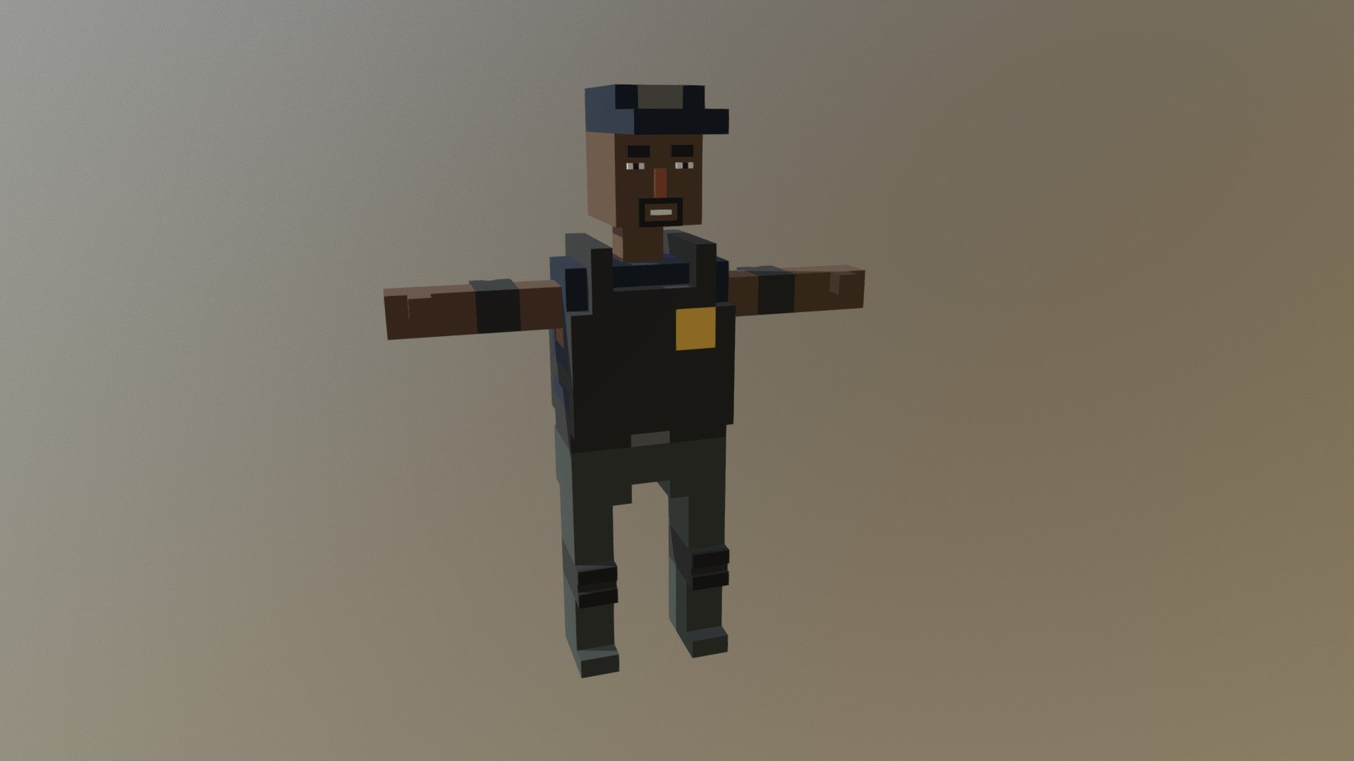 Voxel Character Male - COP - Download Free 3D model by DevJeeth ...