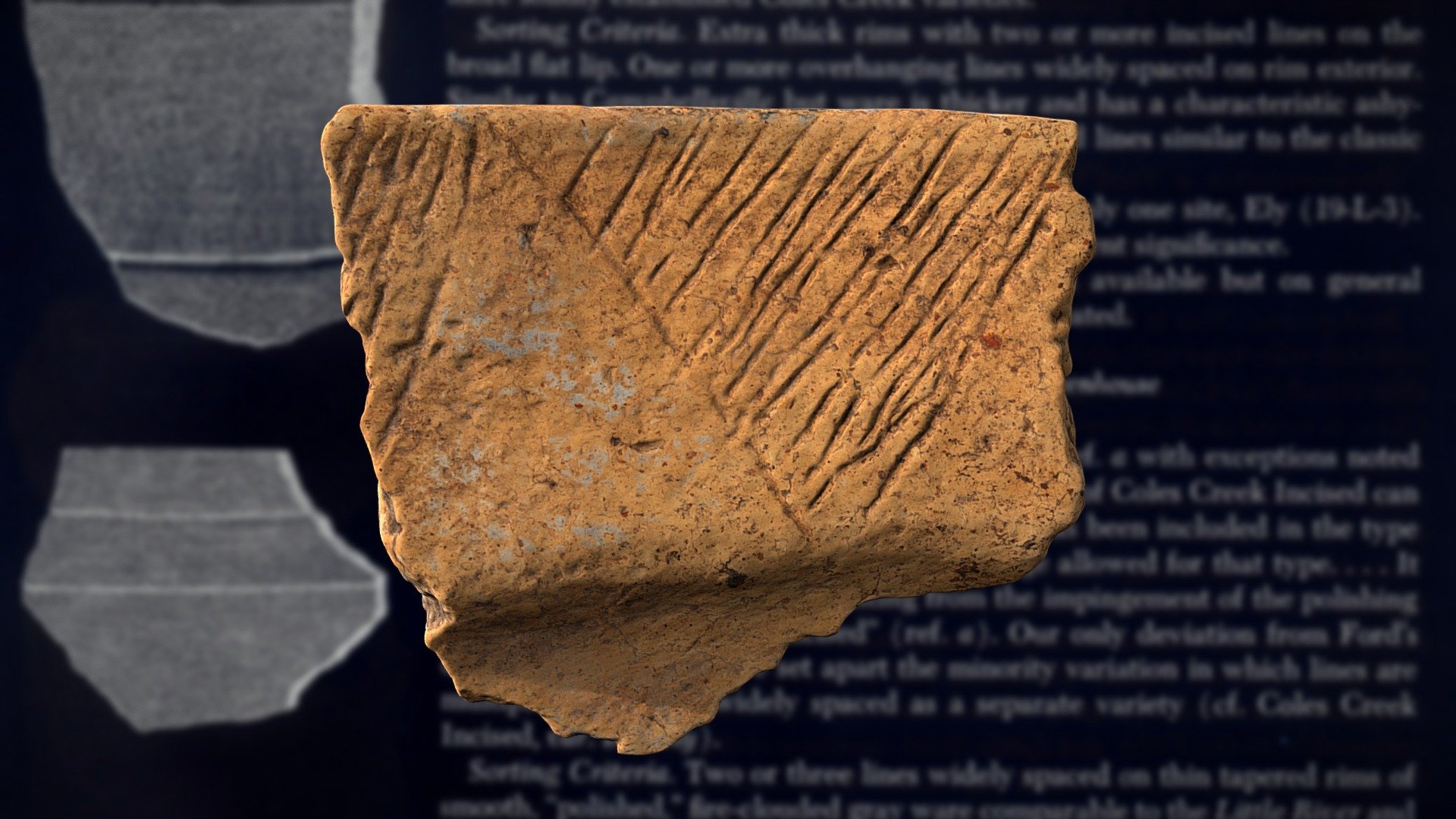 Incised Pottery Fragment - Download Free 3D model by Frank McMains ...