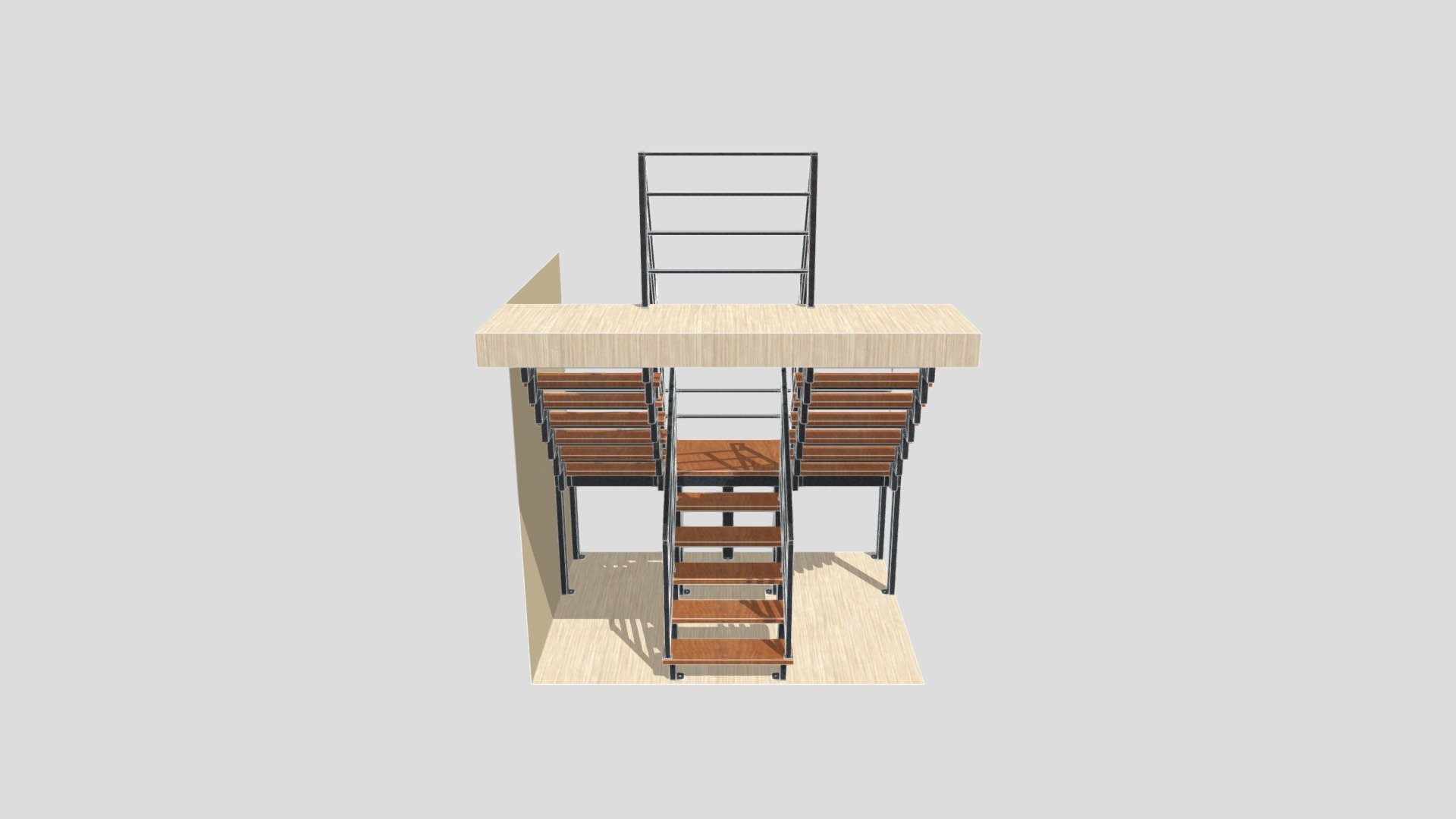 Лестница - ломанный косоур с площадкой - 3D model by dimasik152 ...