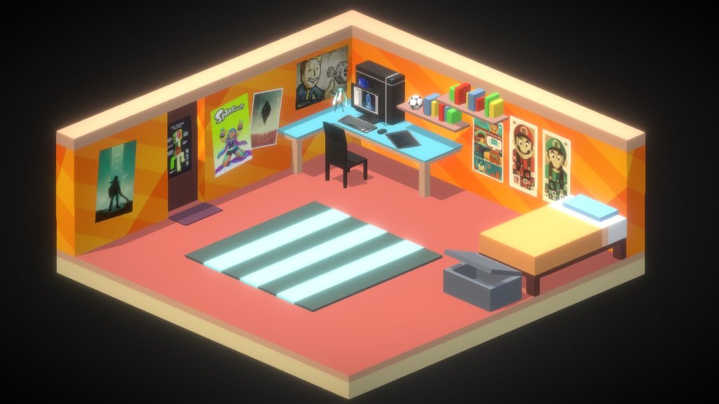 Gamer Room - 3D model by drcreo [cbb3910] - Sketchfab
