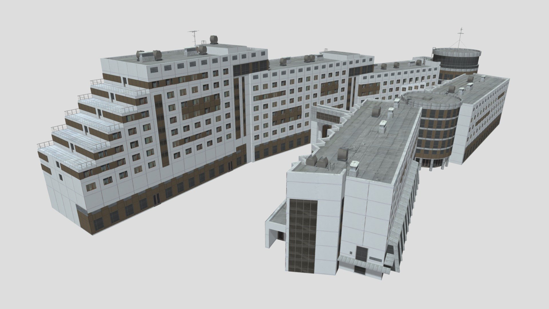 Modern student dormitory, obshaga DVFU - 3D model by Shotkey [cbb8fa2 ...