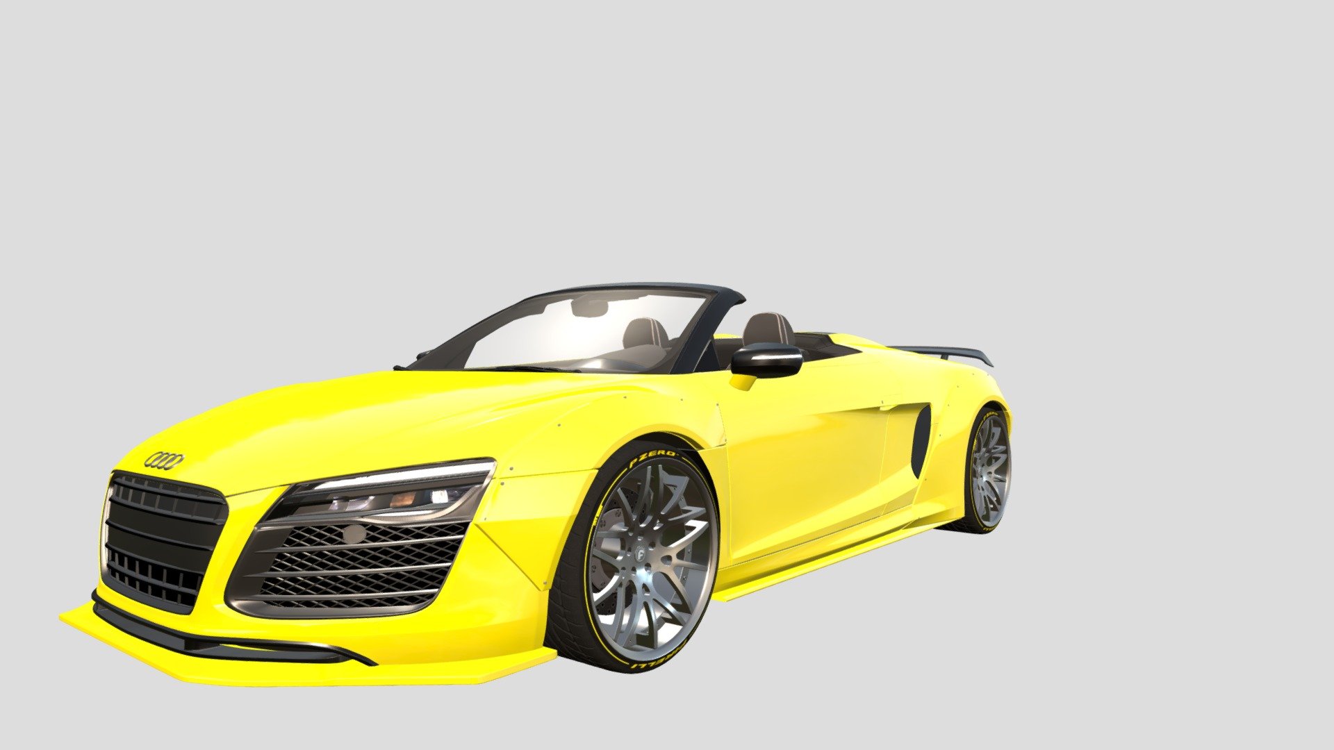 Audi r8 convertible with LB Kit - Download Free 3D model by triple_E ...