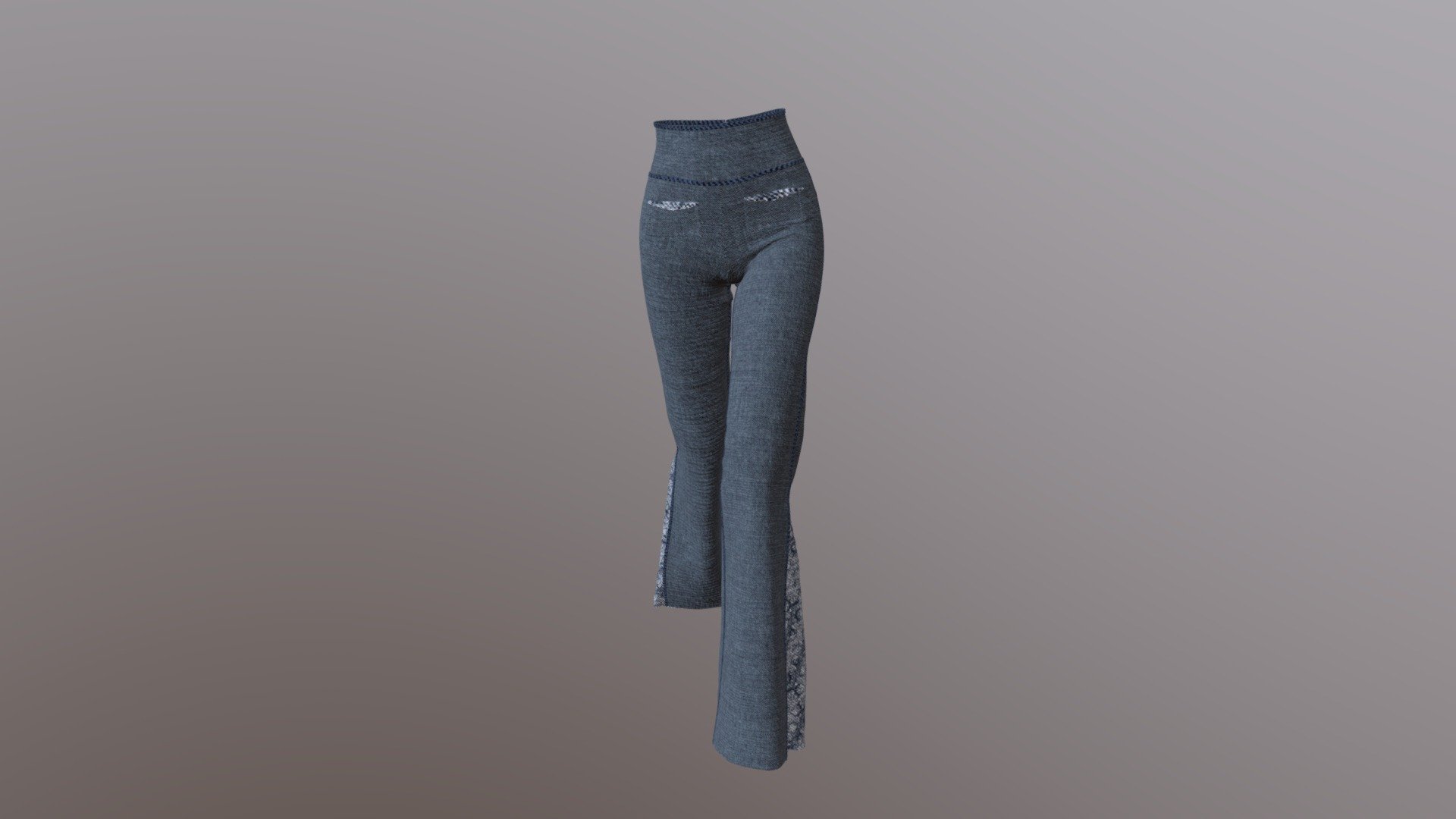 High-waisted jeans with flare - 3D model by bdefelici [cbc24a5] - Sketchfab