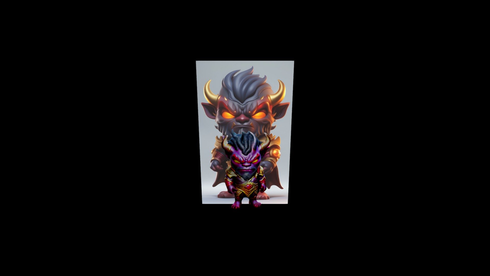 "Chibi-style illustration of a dark warrior wit - Download Free 3D ...