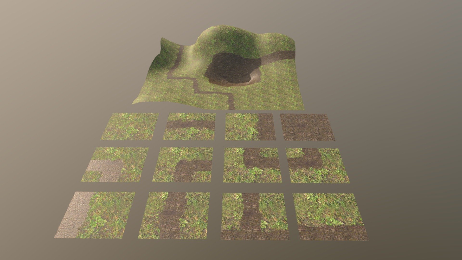 GRASS AND MUD TILES - 3D model by PastelNova [cbc8475] - Sketchfab