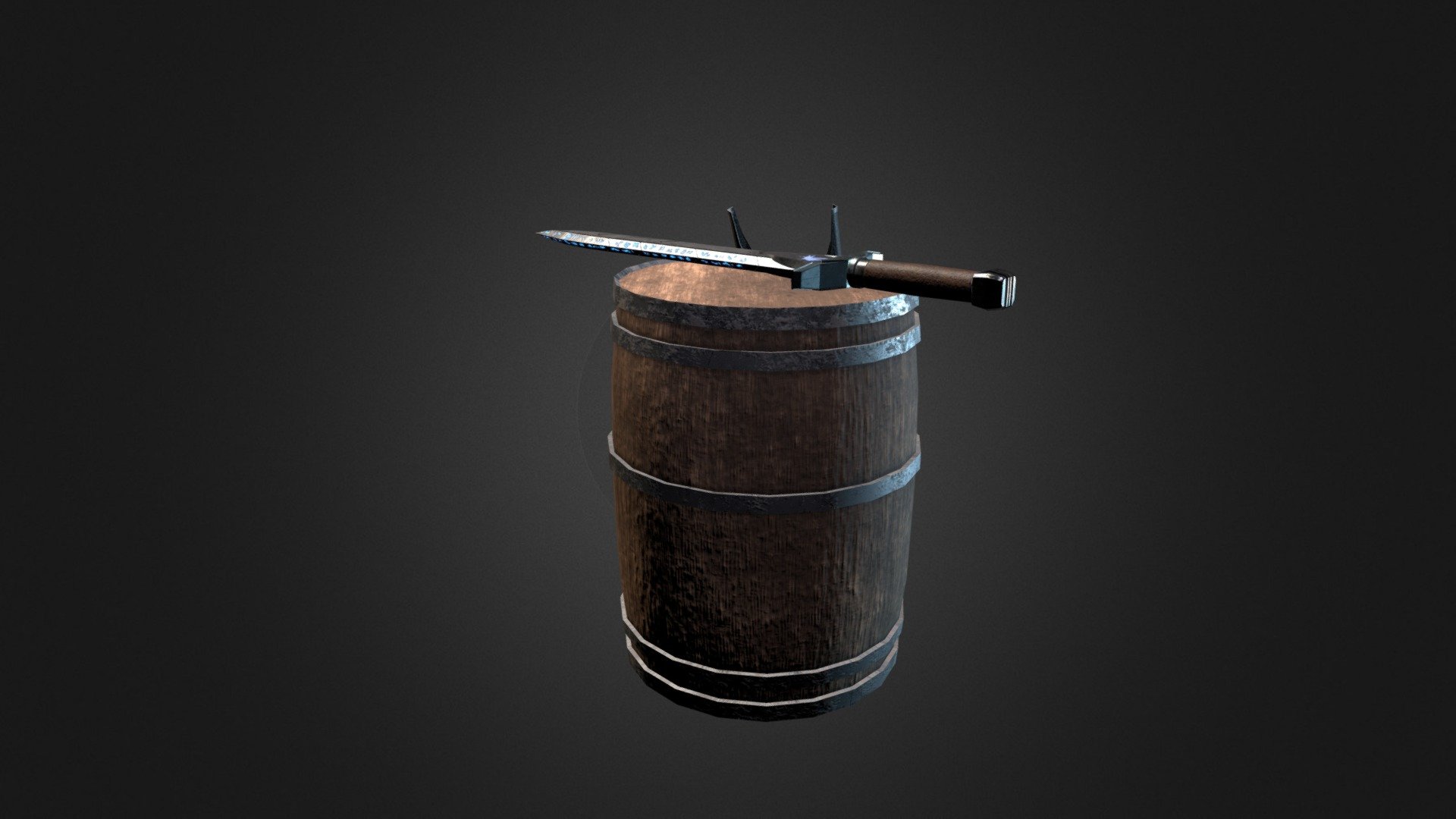 Runic Sword & Barrel - 3D model by JigRL [cbc888d] - Sketchfab