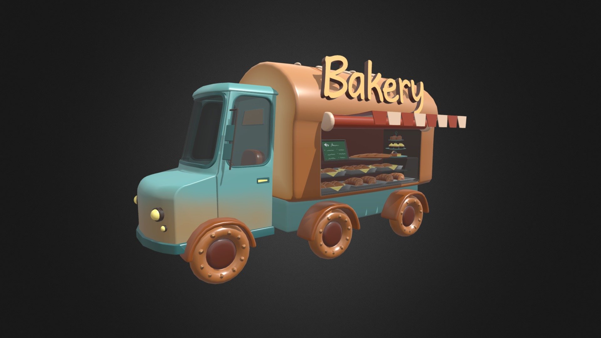 Asset - Cartoons - Food Car - Bakery - Buy Royalty Free 3D model by ...