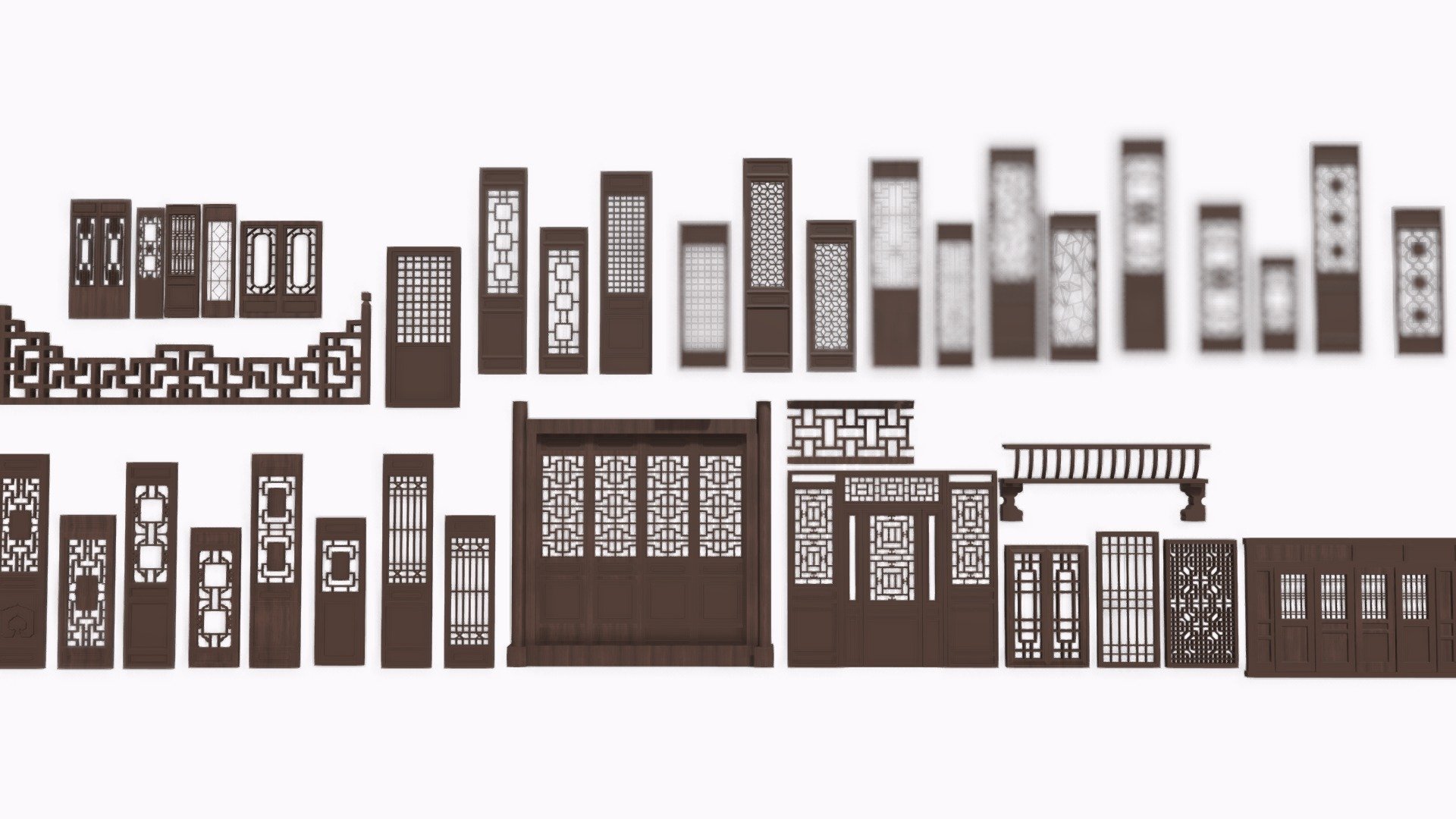 Chinese doors and window pack - Download Free 3D model by Pasha (@Pasha ...