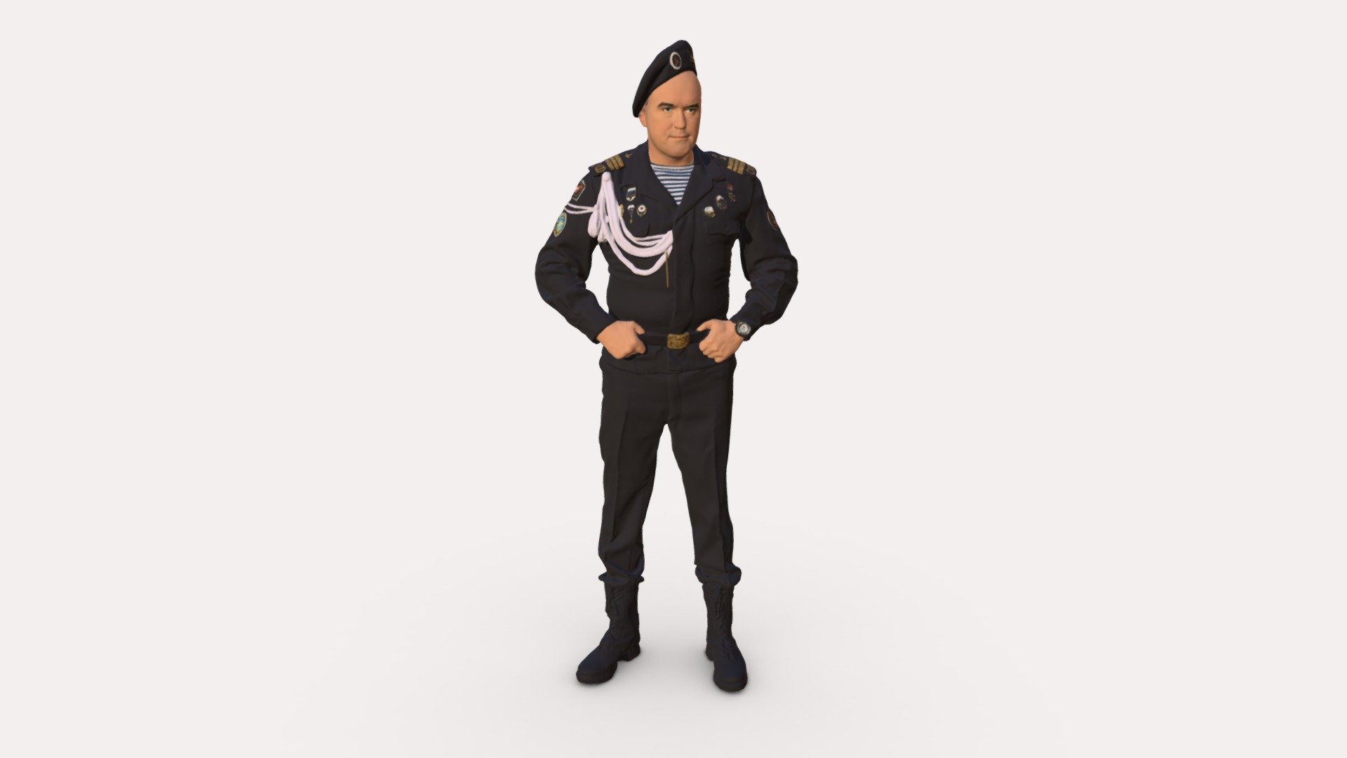 Man in black devils army uniform 0901 - Buy Royalty Free 3D model by ...