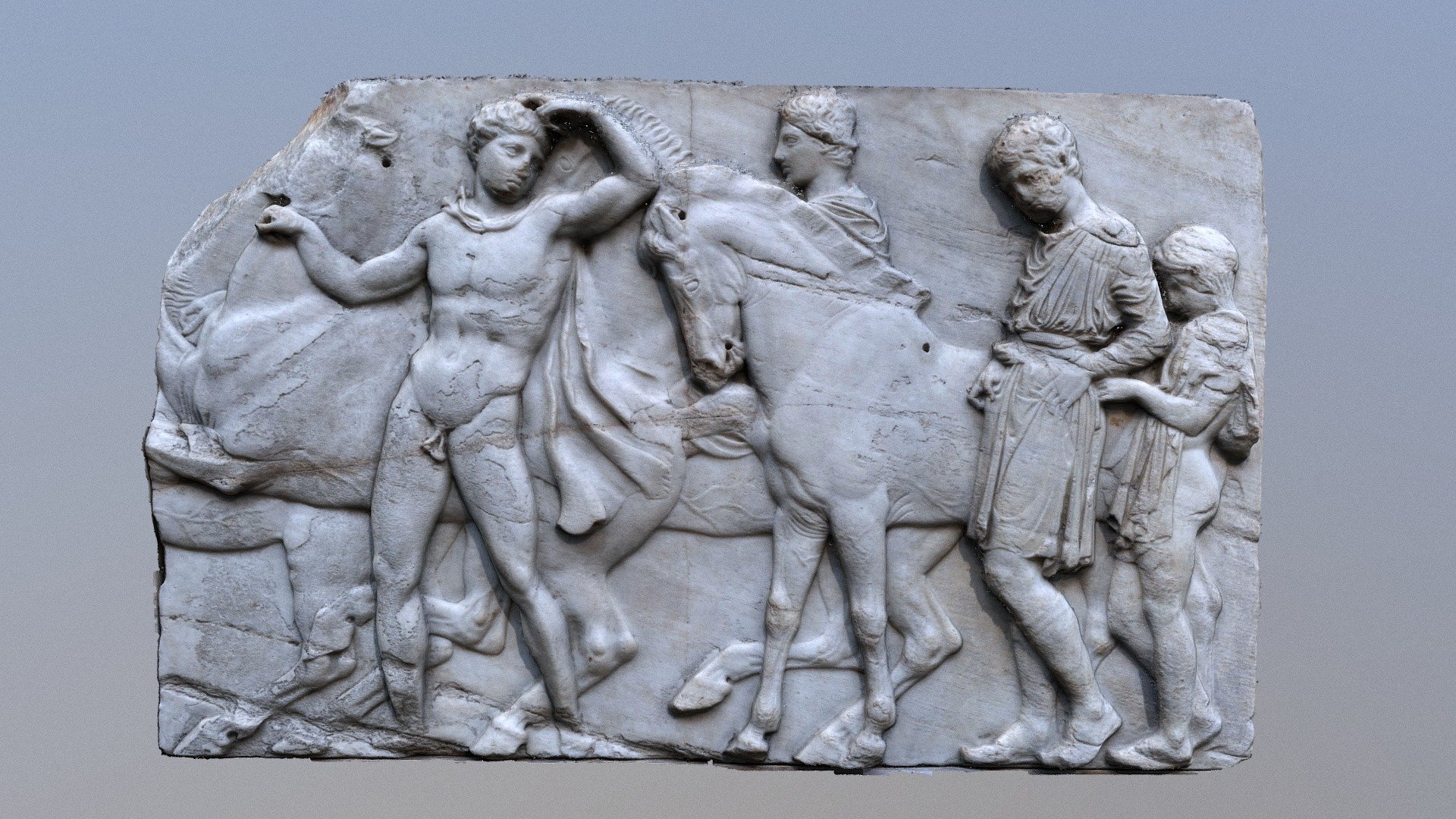 Parthenon marble blocks XLVII (north) & I (west) - Download Free 3D ...