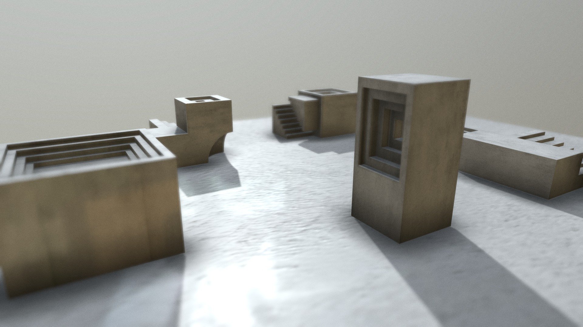 Concrete cubes - 3D model by arquirook [cbe7735] - Sketchfab