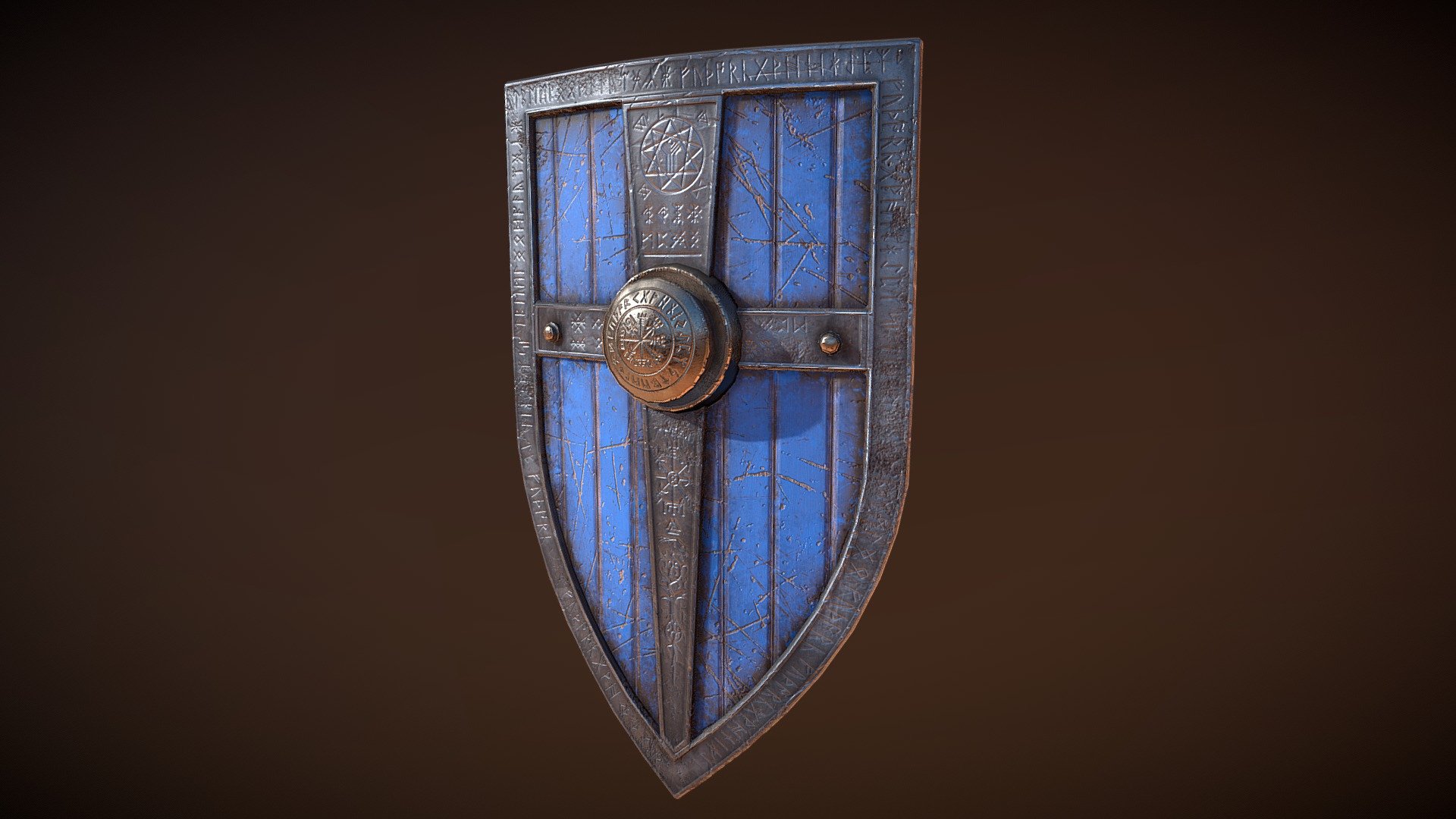 Viking Old Shield with Runes - Download Free 3D model by Tink (@tinkov ...