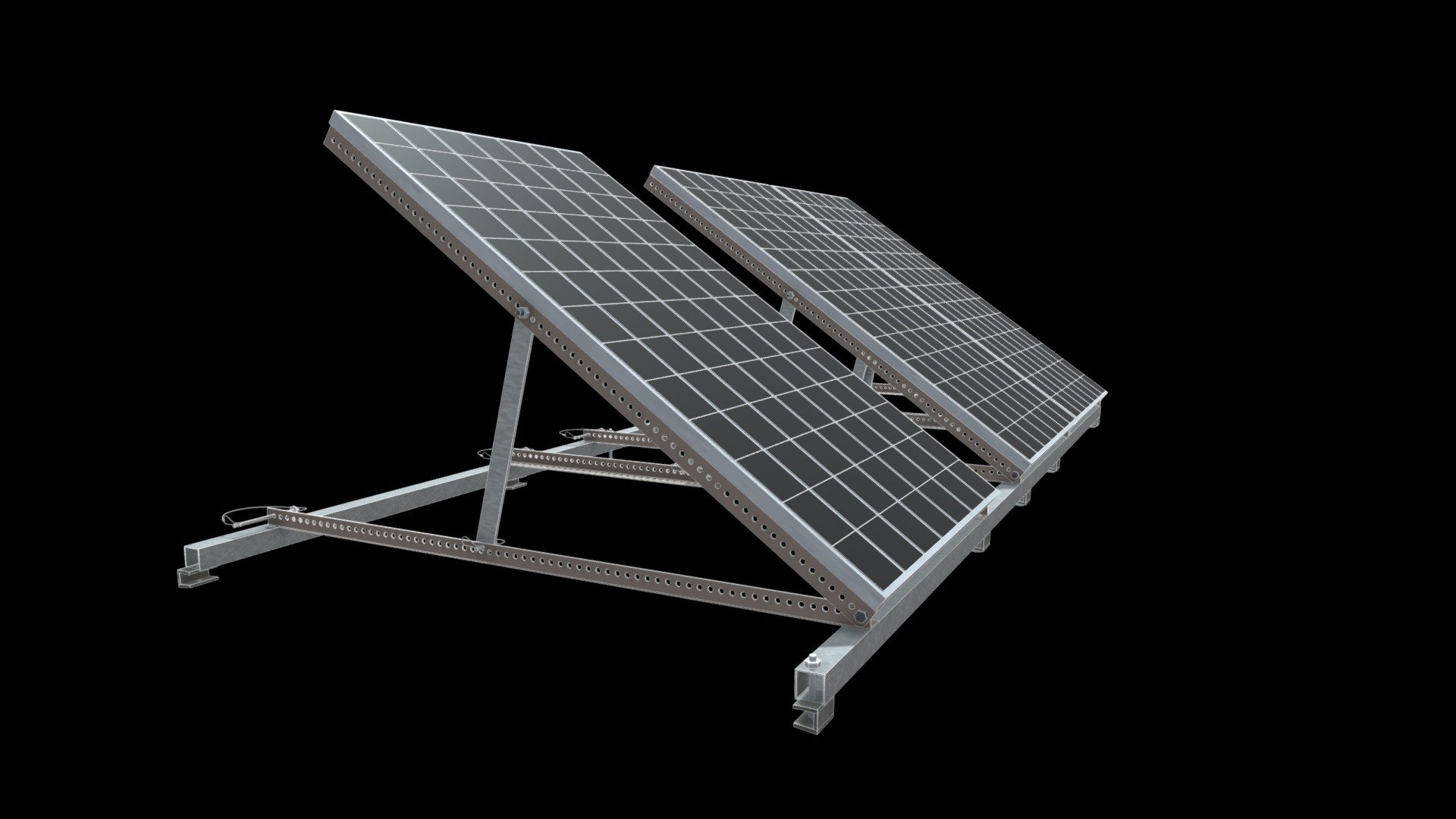 Solar Rack Mount with curve adjustment - Download Free 3D model by ...