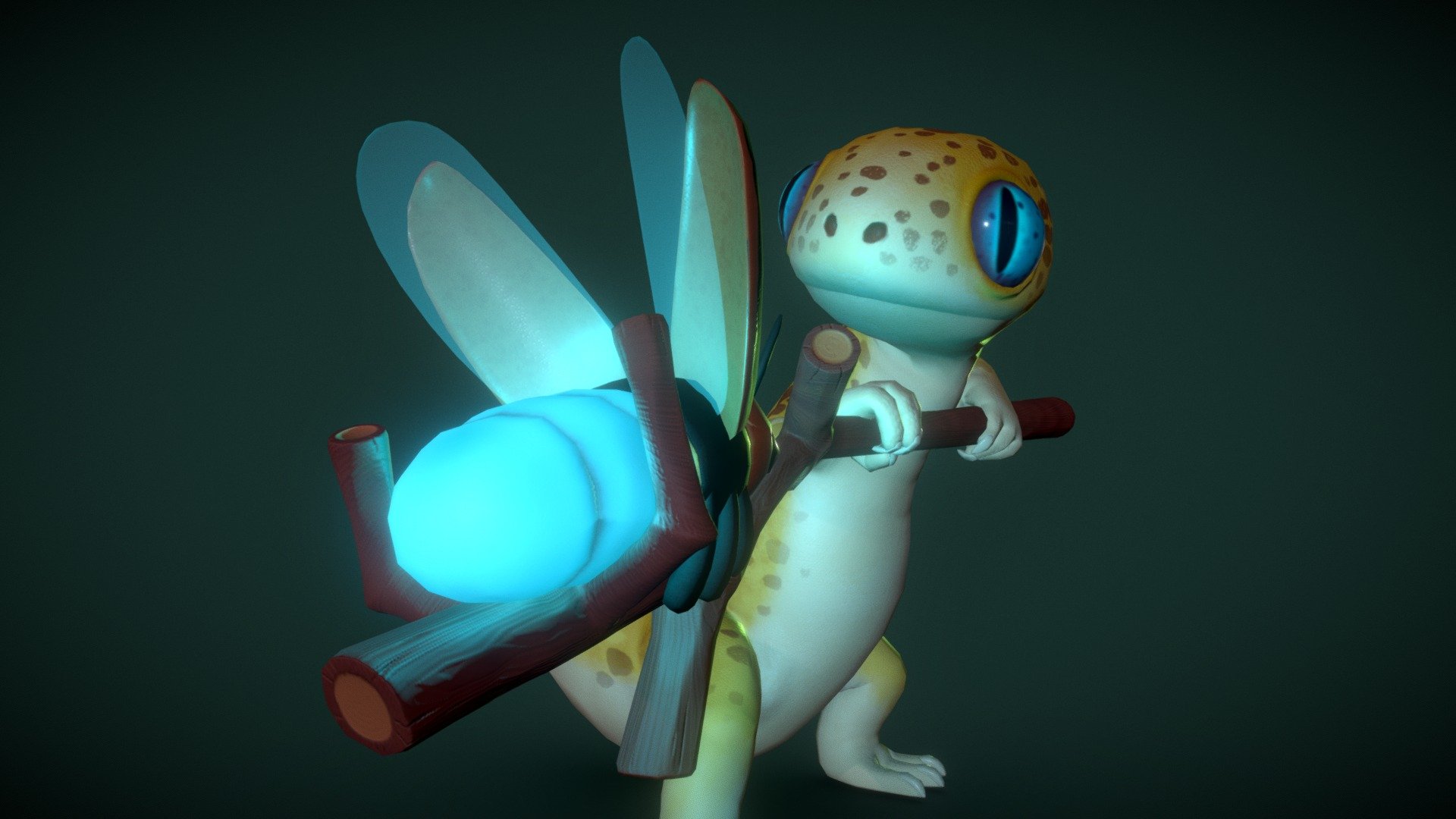 Leopard Gecko Insect Hunter - 3D model by RasterZone [cbedc50] - Sketchfab