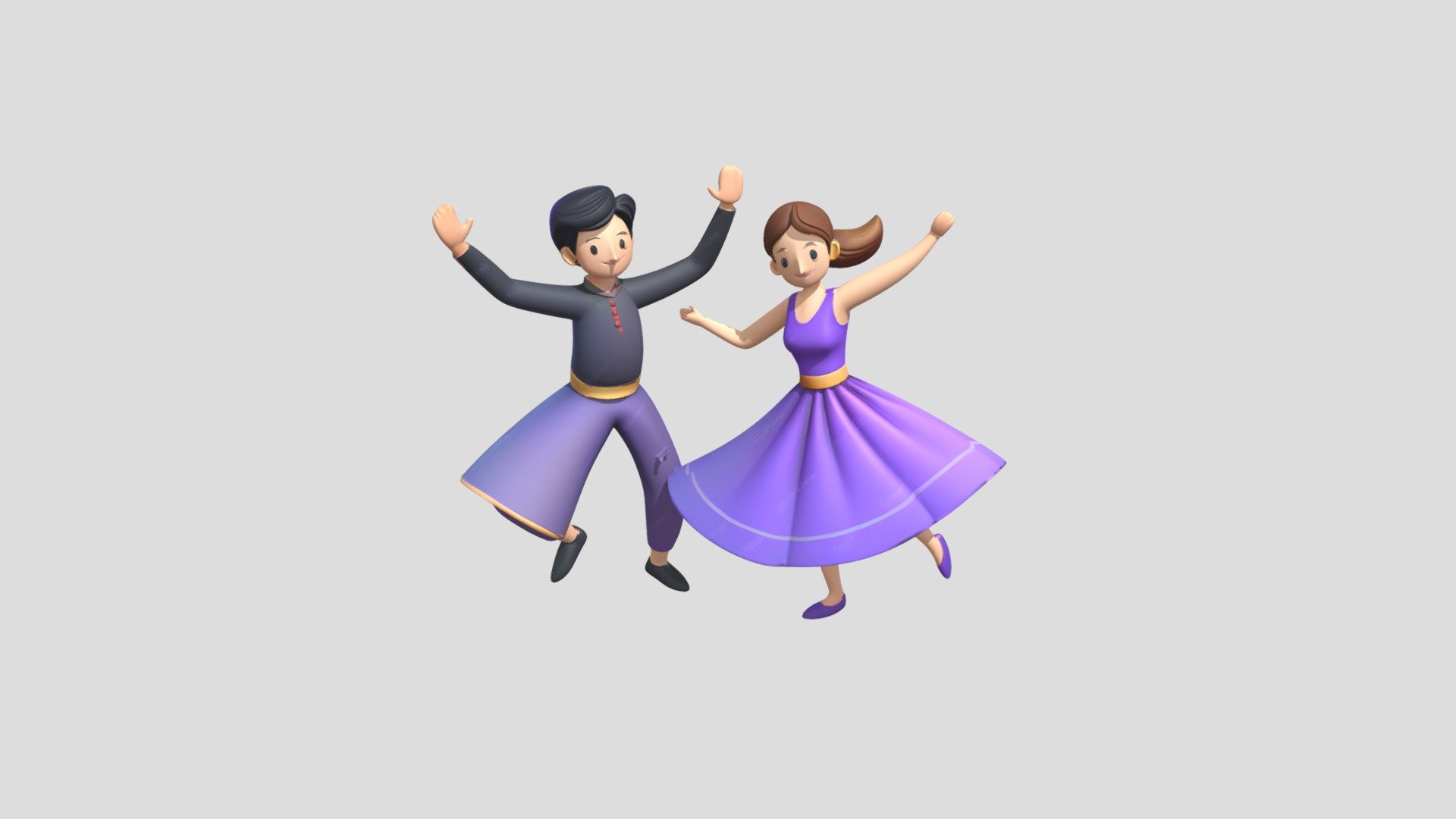 dancing couple - Download Free 3D model by hanna.nurulhusna [cbee0dd ...