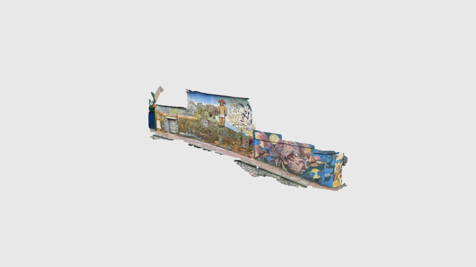 Mural with sculptures La Candelaria Bogota - Download Free 3D model by ...