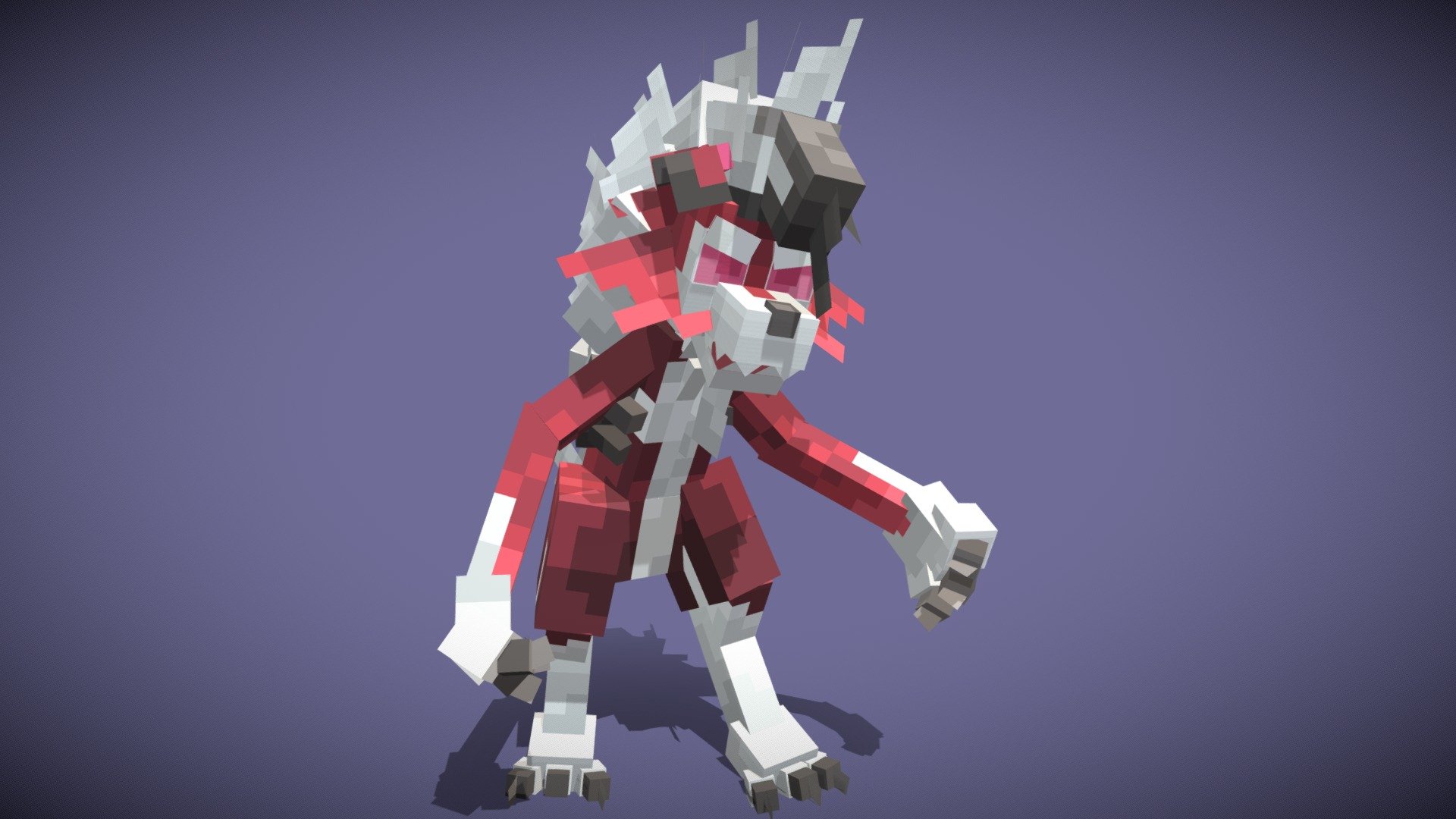 Lycanroc Midnight Form - Minecraft Cobble Style - Buy Royalty Free 3D ...