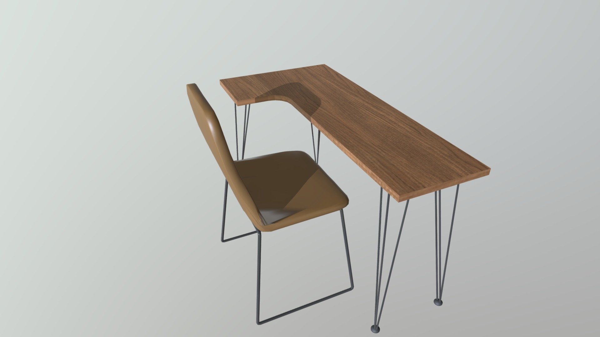 desk & chair - 3D model by nobookarc [cc07767] - Sketchfab