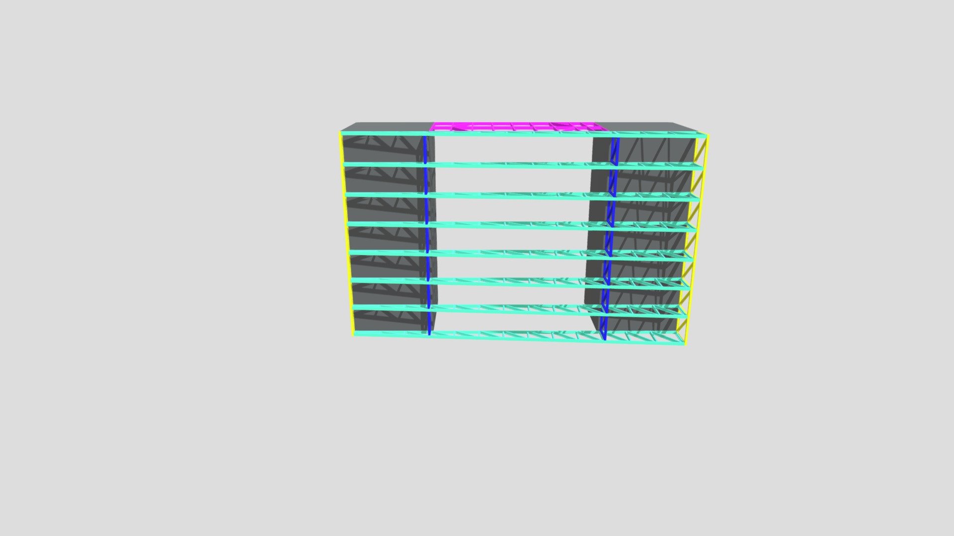 5m Gap Container Roof Framing - Split Trusses - Download Free 3D model ...
