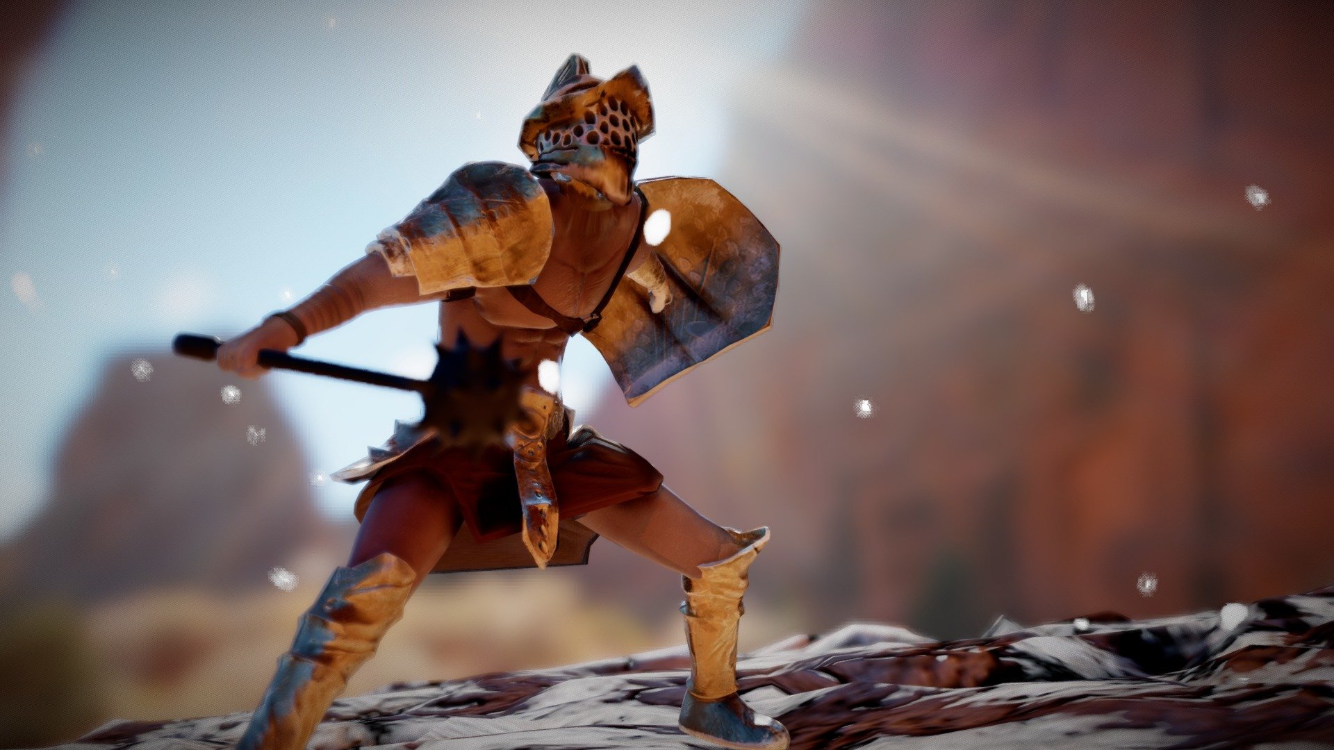 Gladiator Diorama low poly - 3D model by jovankastrol [cc1190c] - Sketchfab