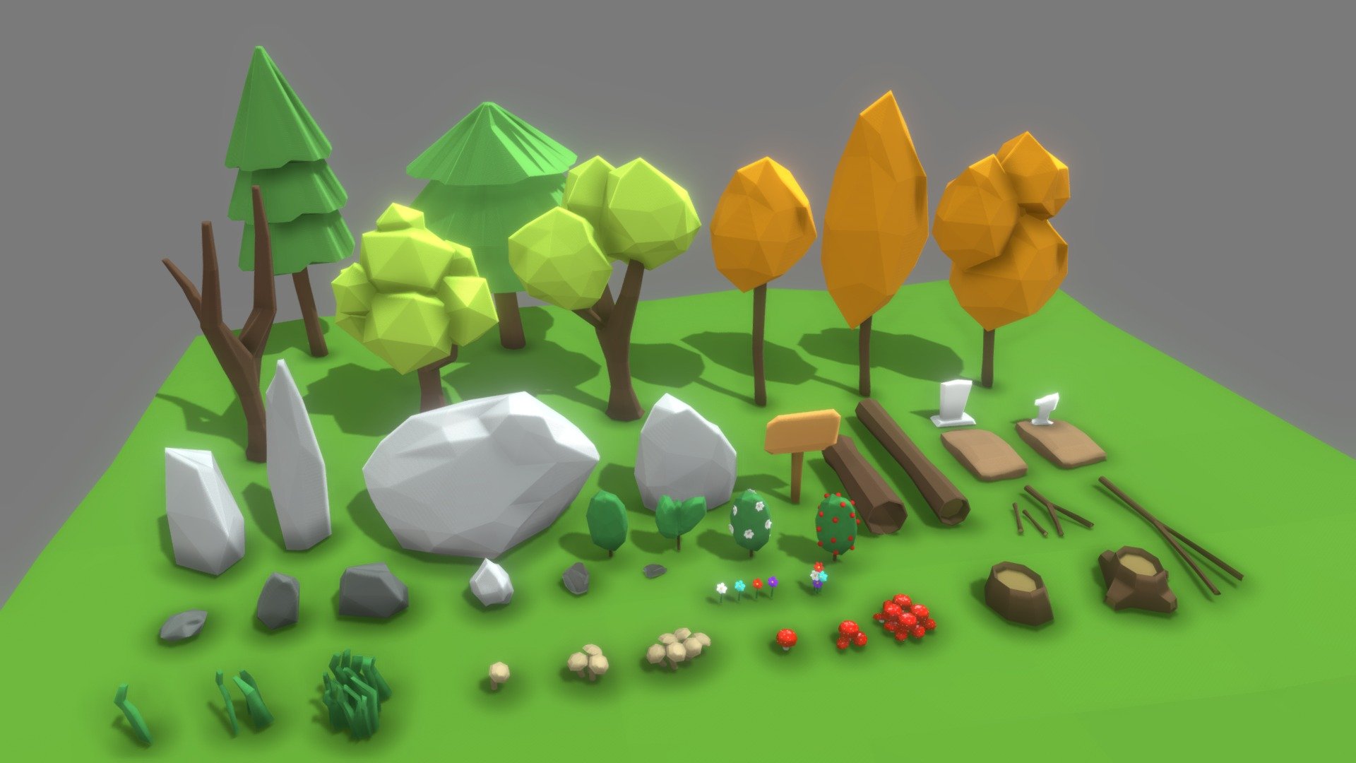 Nature Kit - Download Free 3D model by Can Mujde (@can.mujde) [cc185c8 ...