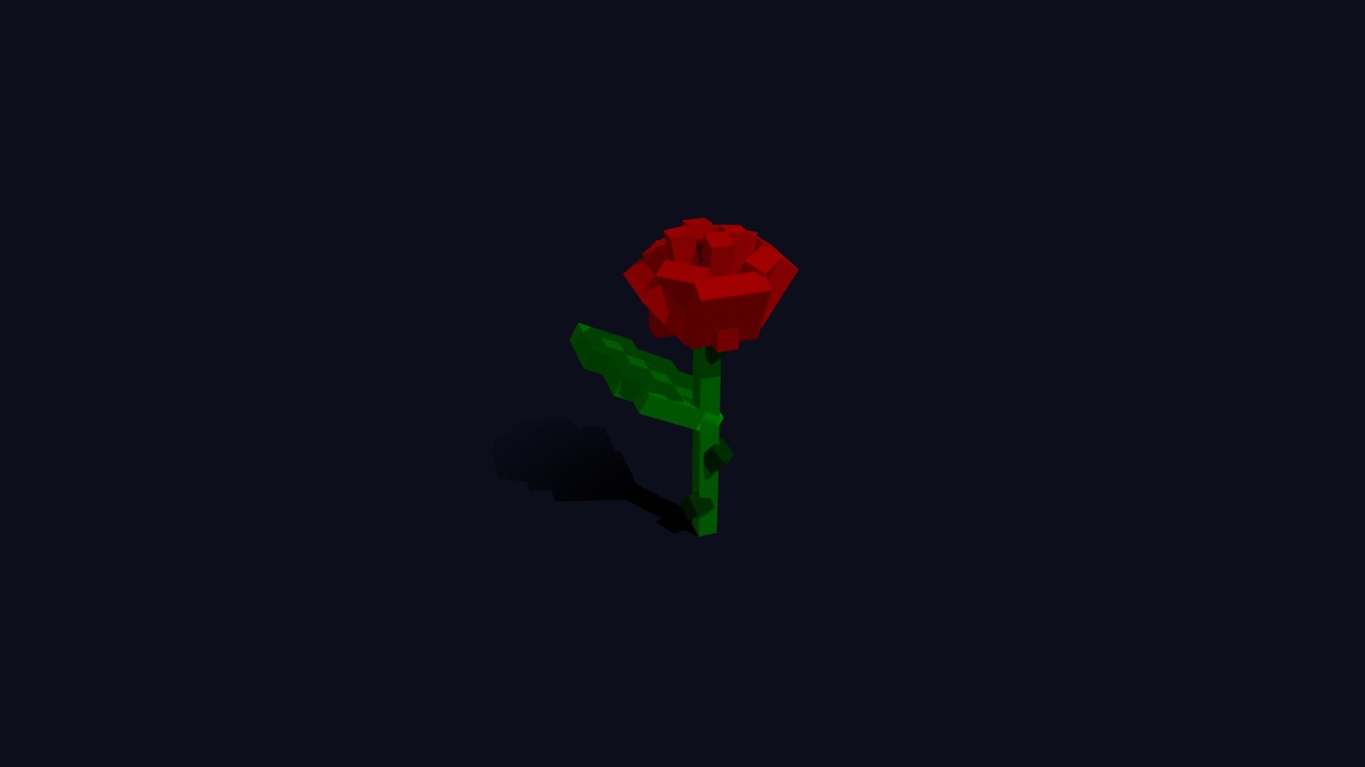 Rose Flower with Thorns - 3D Voxel LowPoly Model - 3D model by MrMGames ...