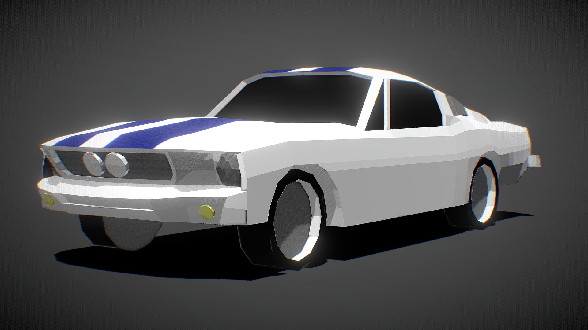 Muscle Car White - Download Free 3D model by AngelGS [cc19fd1] - Sketchfab