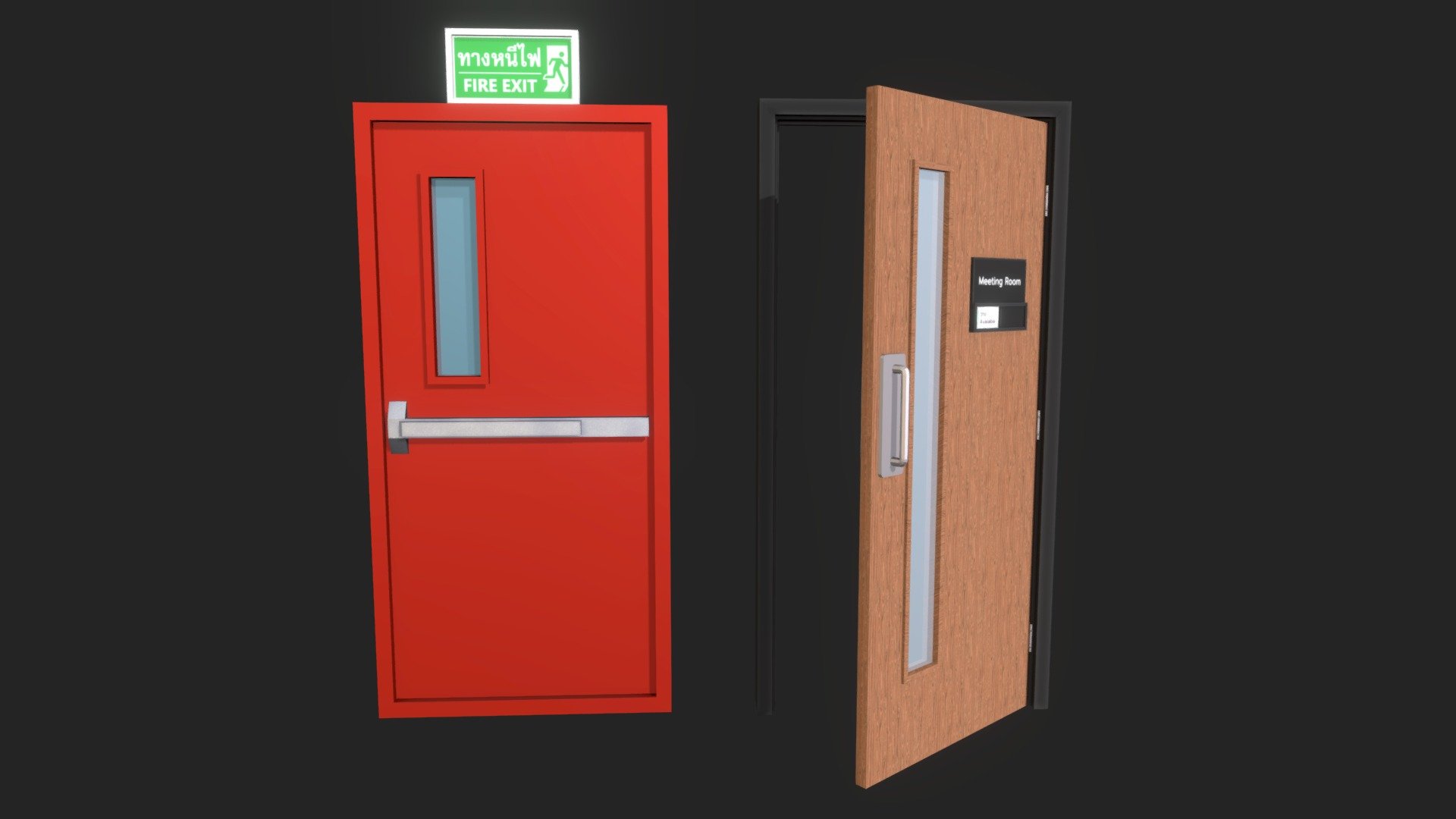 Office Door and Fire Door - 3D model by Bunsita (@sawsa) [cc1a19c ...