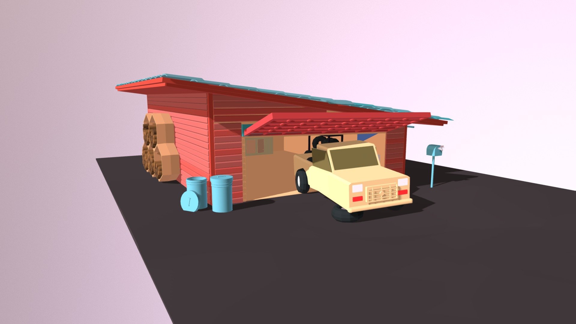 Low Poly Garage|Draft - 3D model by Hogdragen [cc1f2ef] - Sketchfab