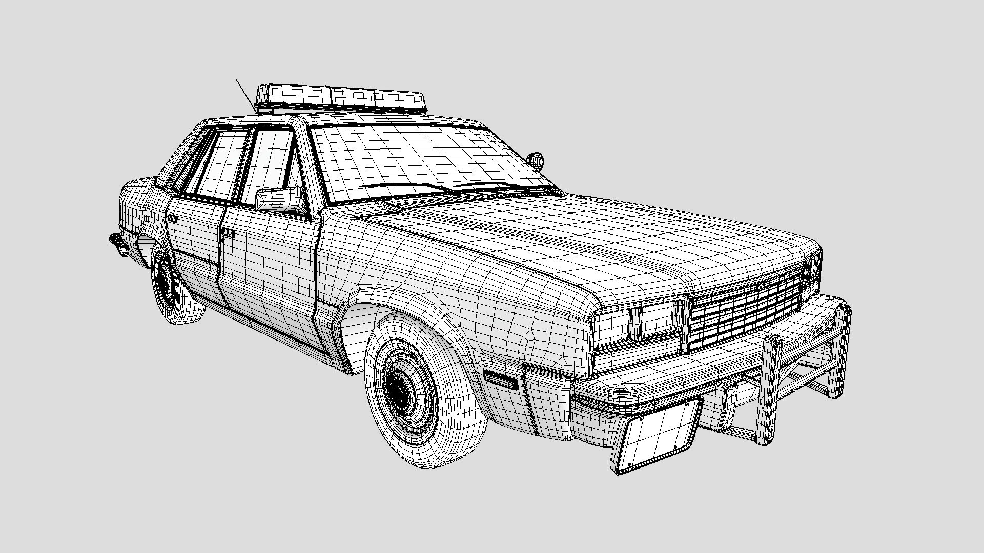 Wareframe Police Car 80s - 3D model by QX777 [cc21833] - Sketchfab