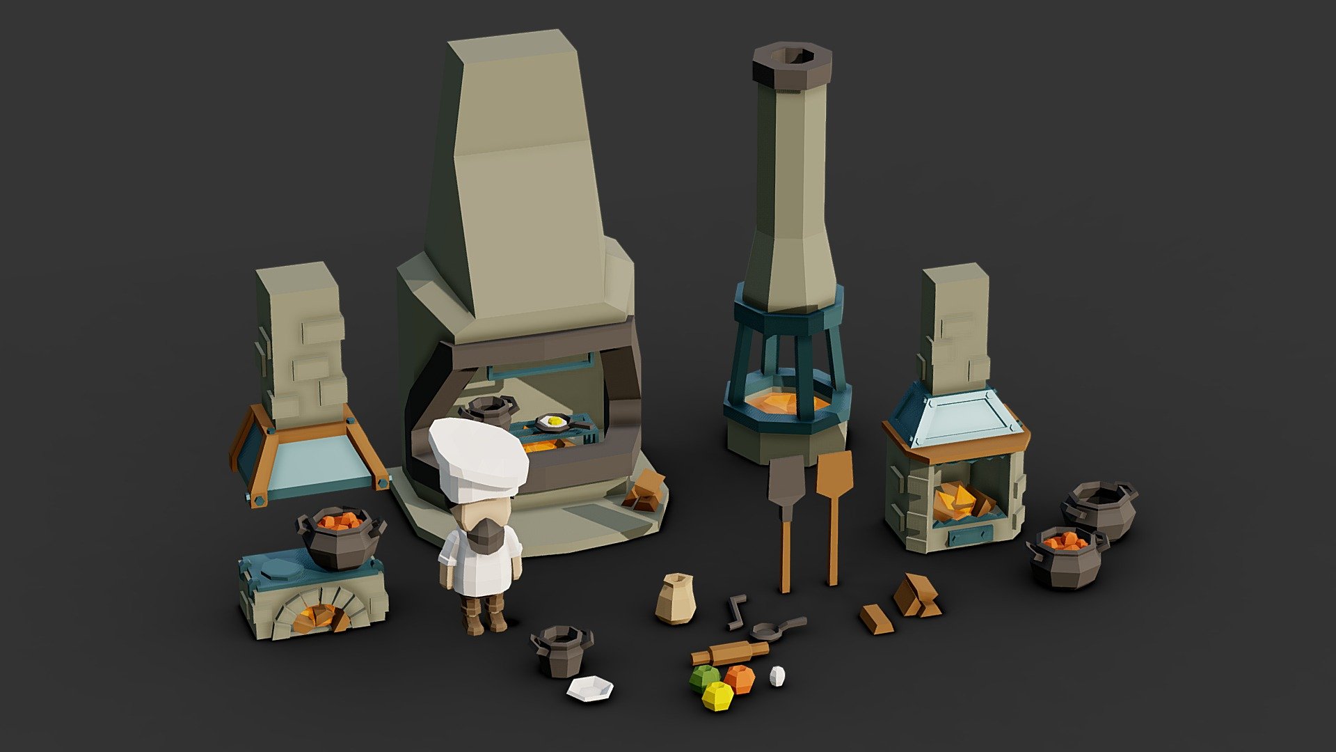 Kitchen (Fantasy Assets) - 3D model by Konstantin (@burunduk) [cc2346d ...
