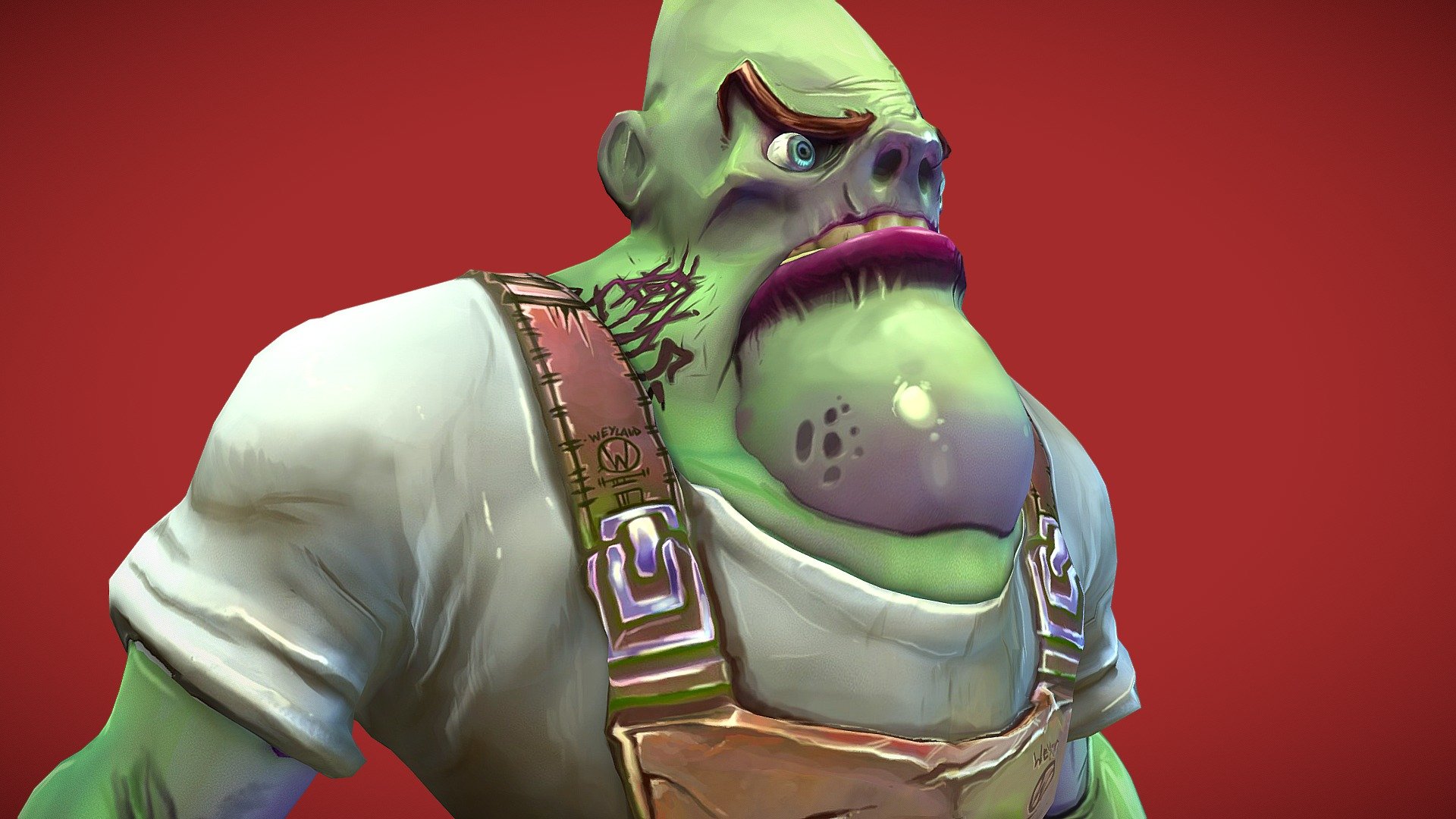 The Brute - Hand Painted Character - 3D model by Raphael S. (@Raphael95 ...