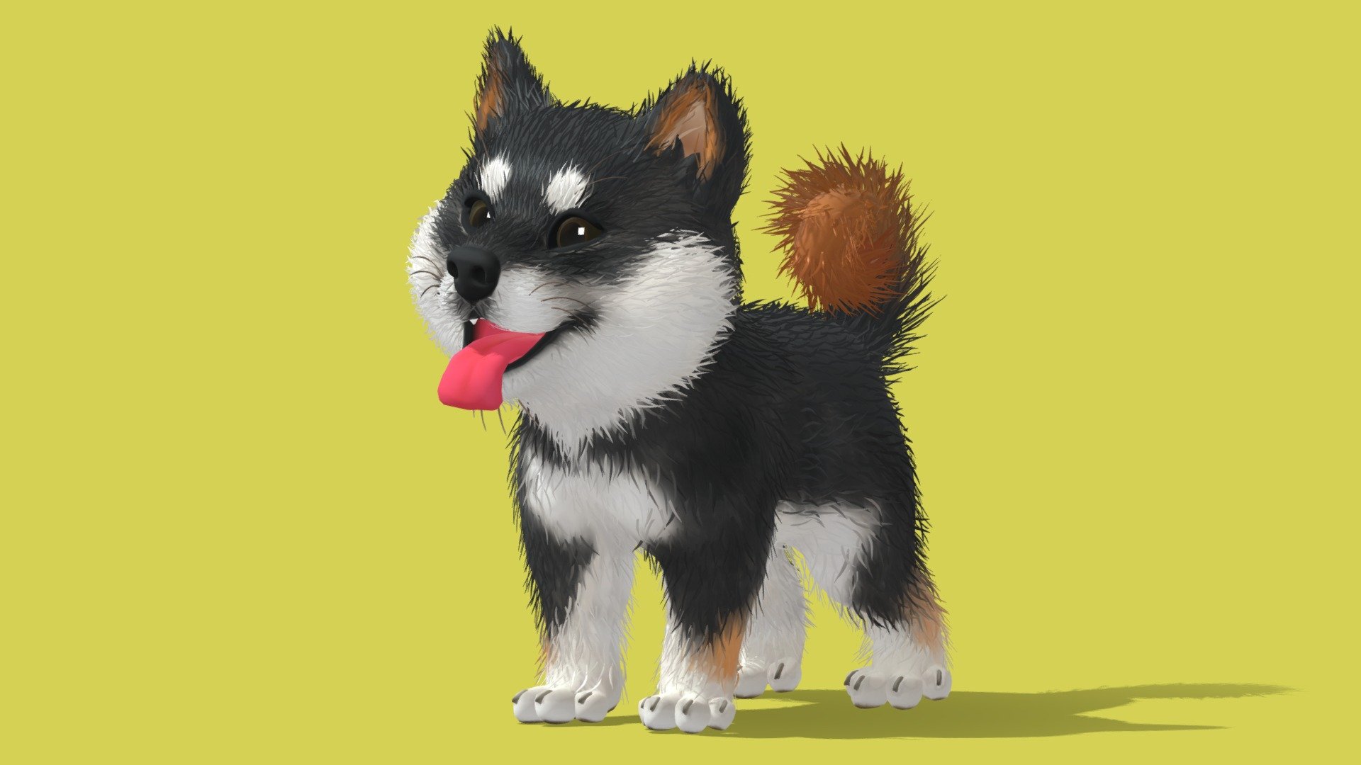 Cute Dog - Shiba Inu ( Black & Tan ) - 3D model by SEMA Game Studio ...