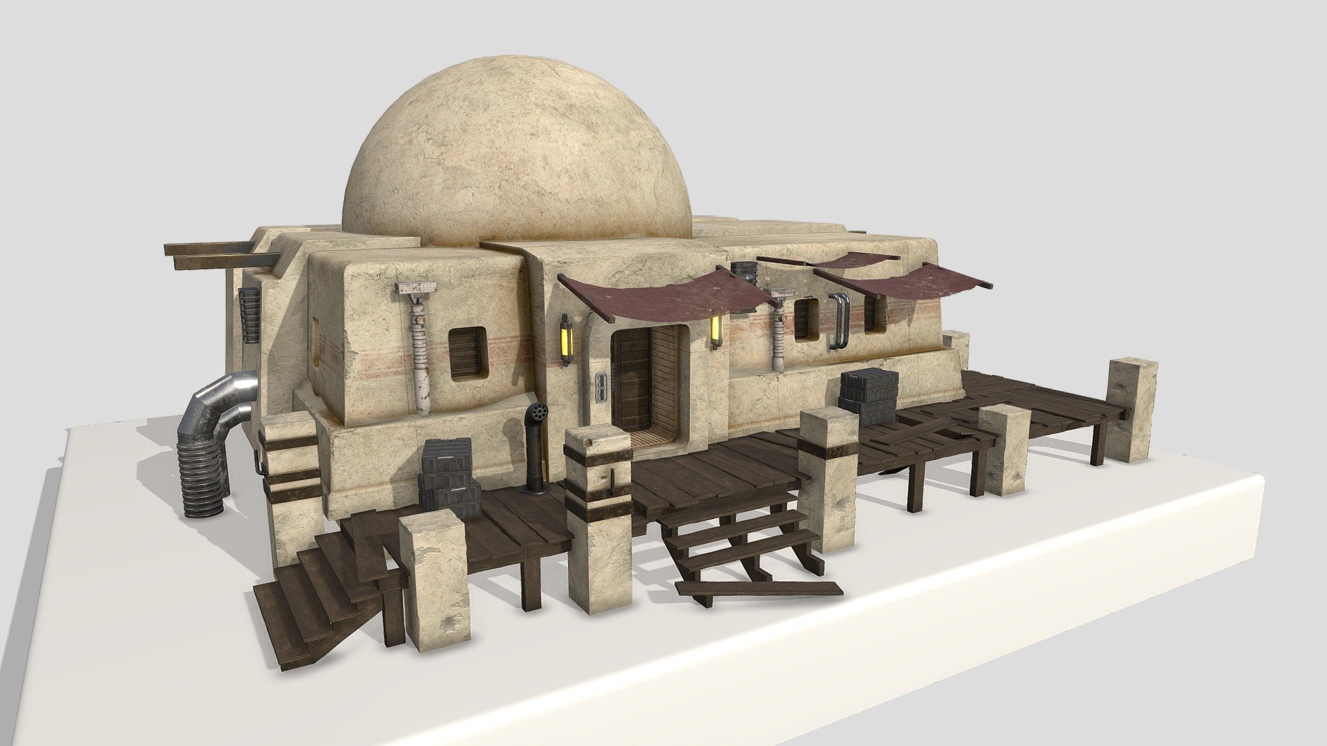 Tatooine style building - Buy Royalty Free 3D model by Philip Gilbert ...