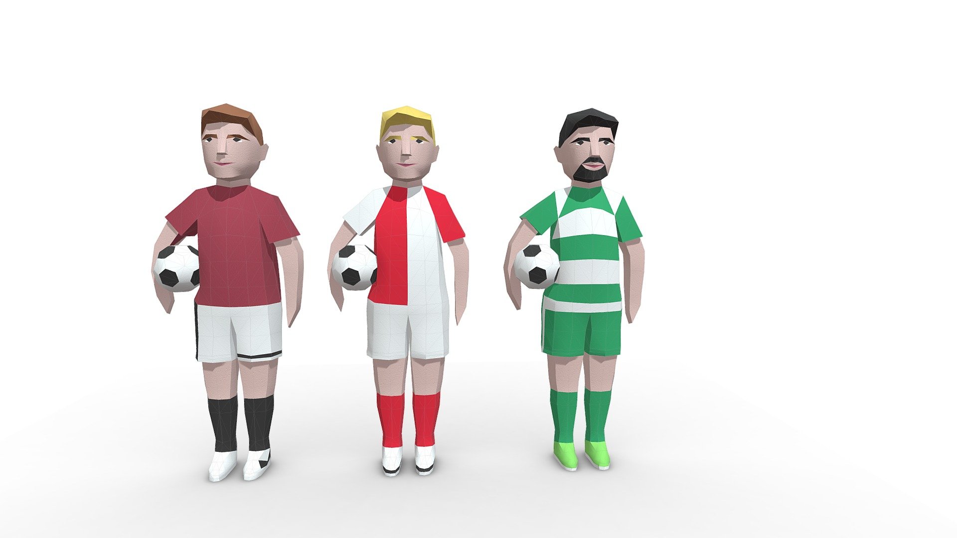 Cute footballers - 3D model by Sofsdesigns [cc33f8d] - Sketchfab