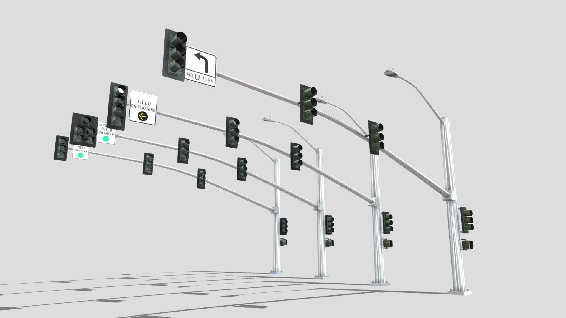 GTE Siemens LED California Traffic Signal Set 1 - Download Free 3D ...