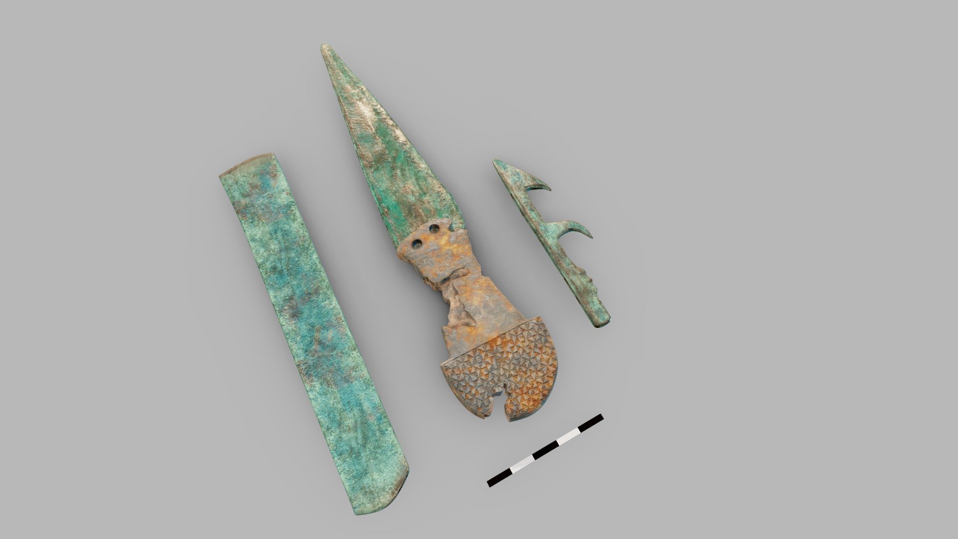 Copper Adze, Dagger and Harpoon - 3D model by Quetzal Studios (@Quetzal ...